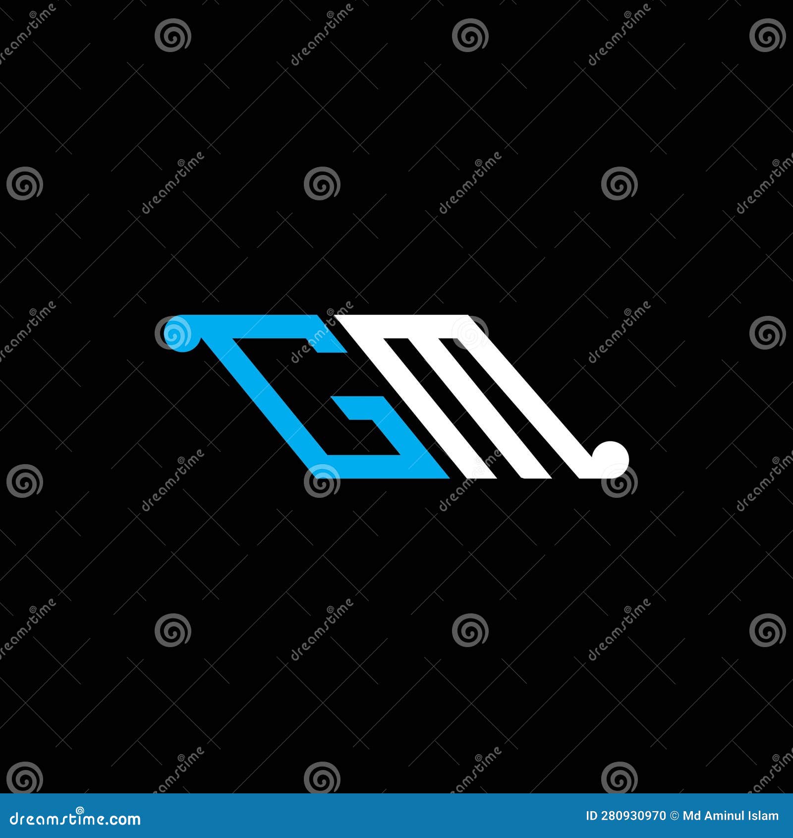 GM Letter Logo Creative Design with Vector Stock Illustration ...