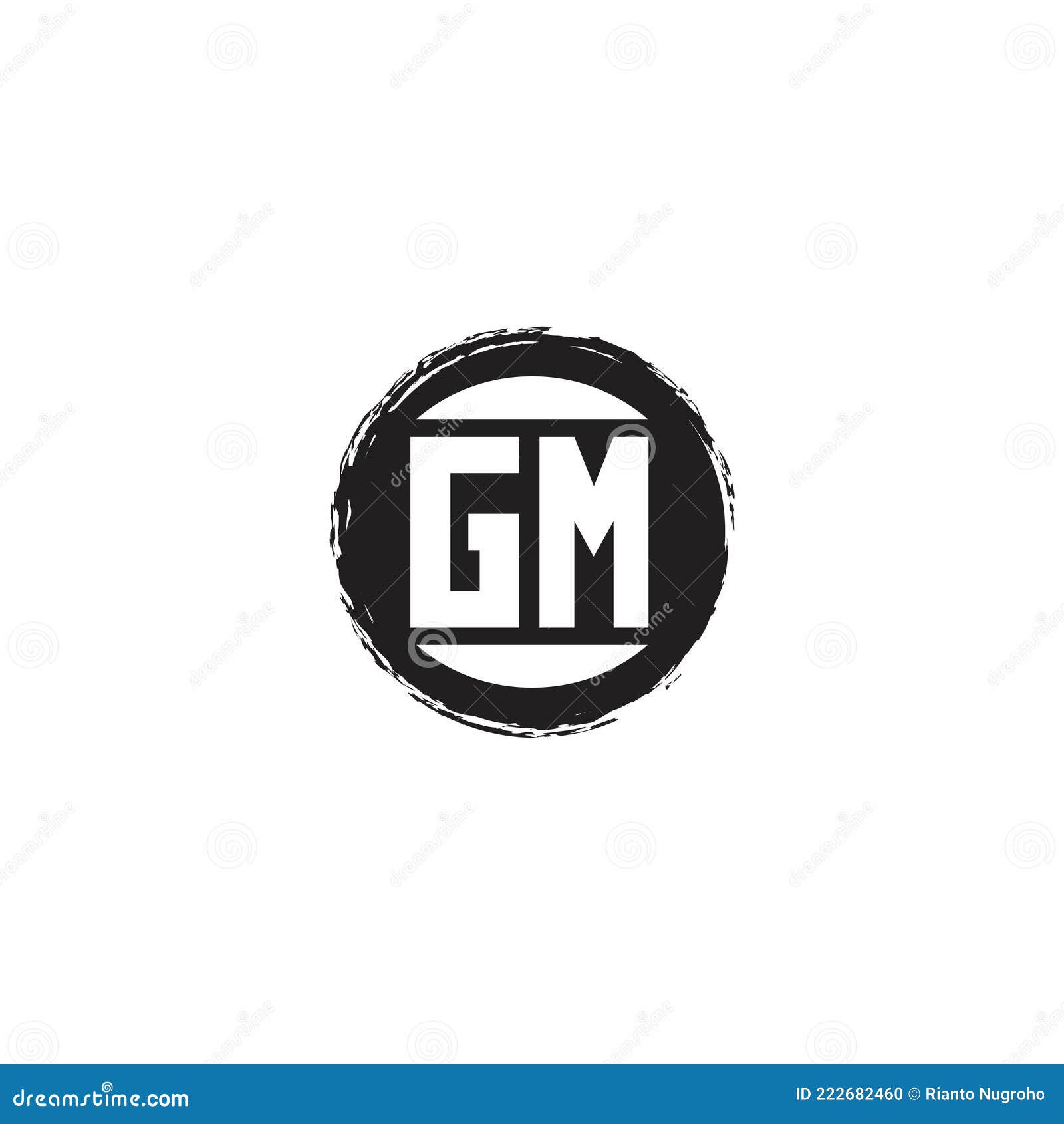 GM Logo Initial Letter Monogram with Abstrac Circle Shape Design ...