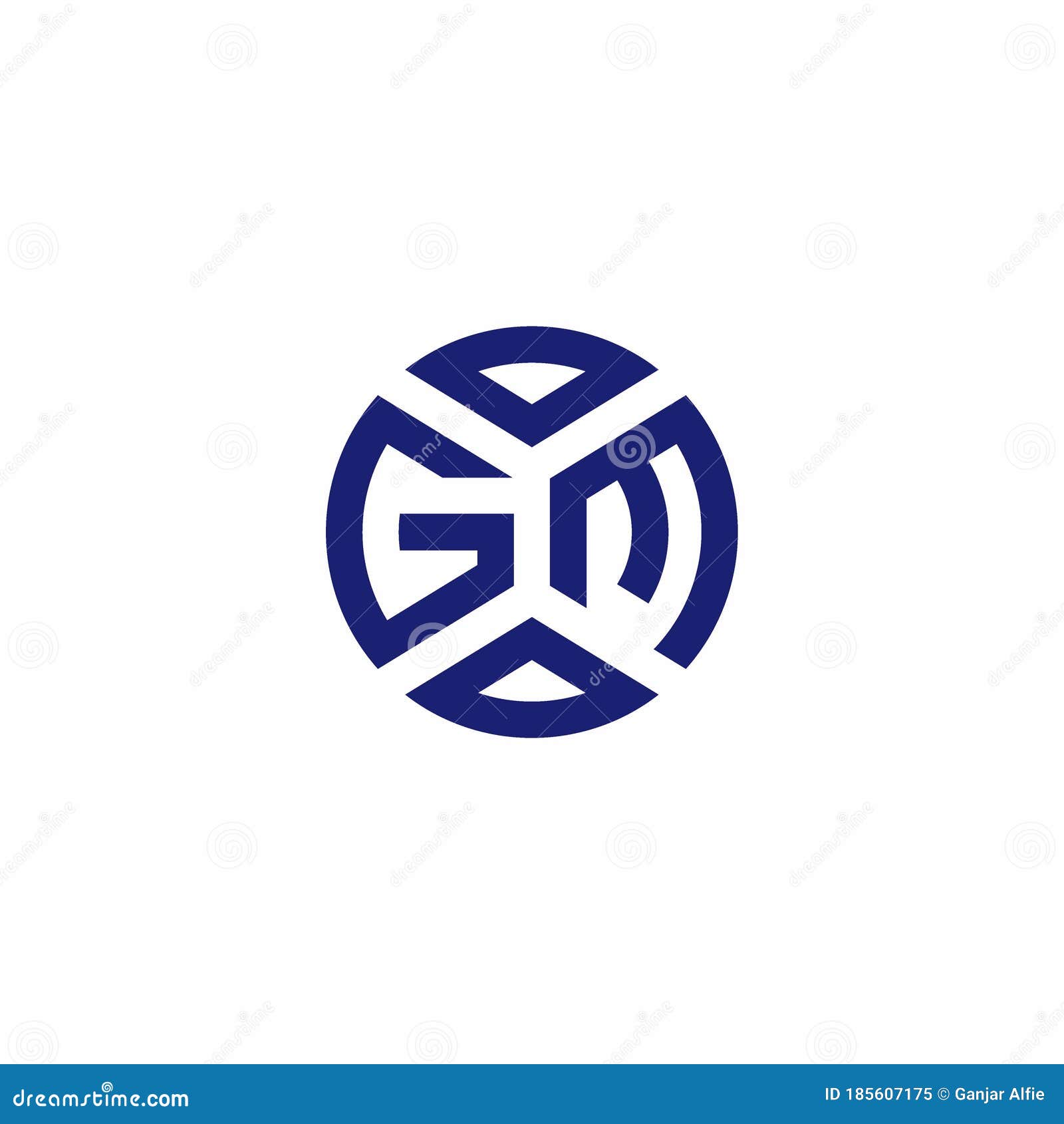 GM Monogram Logo with Abstract Shapes in Modern Style Stock Vector ...