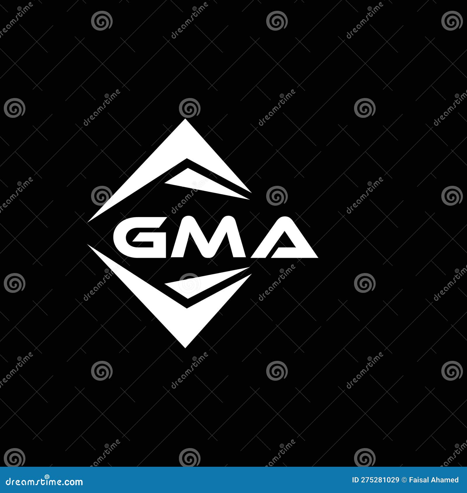 GMA Abstract Technology Logo Design on Black Background. GMA Creative ...