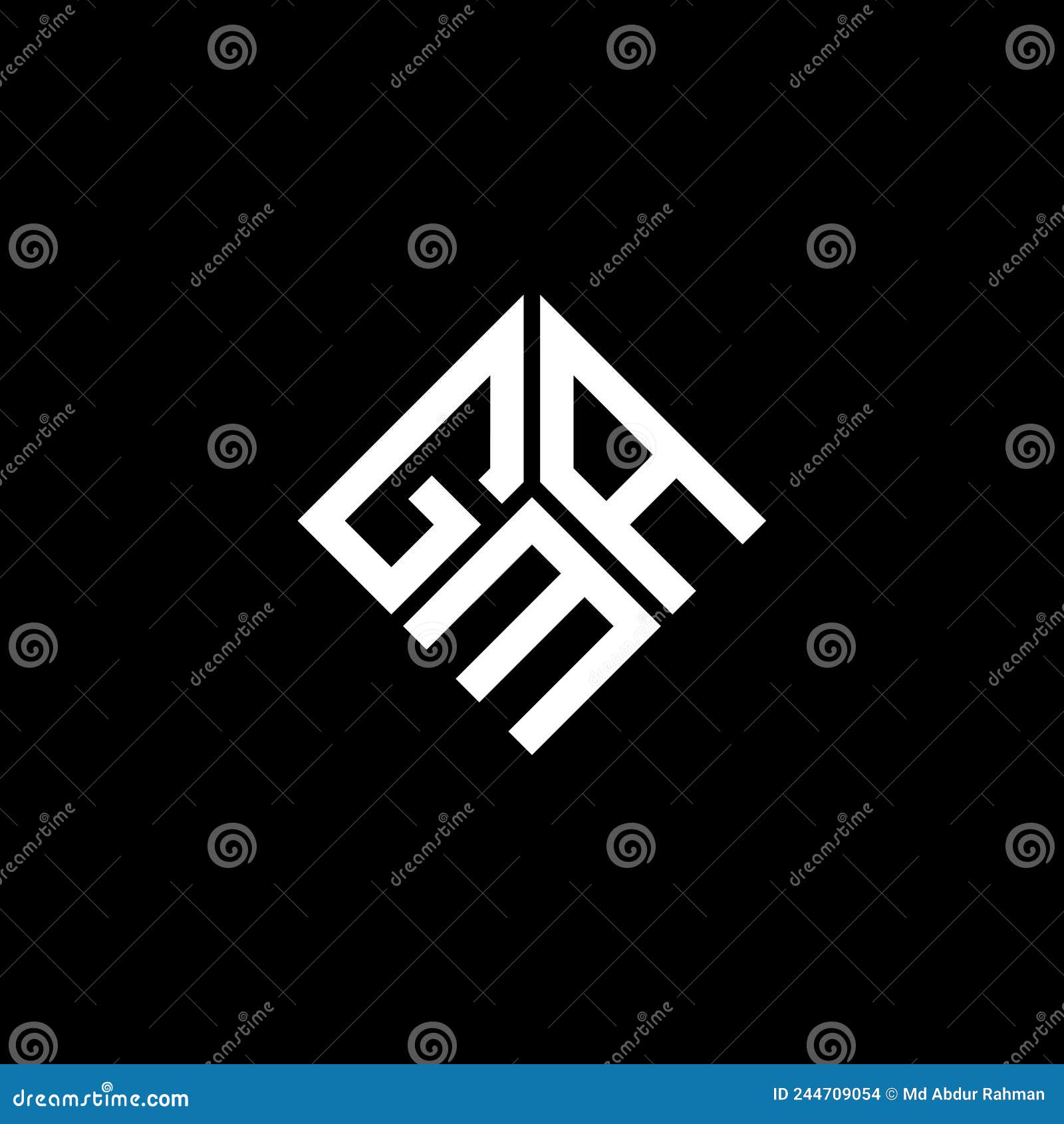 GMA Letter Logo Design on Black Background. GMA Creative Initials ...