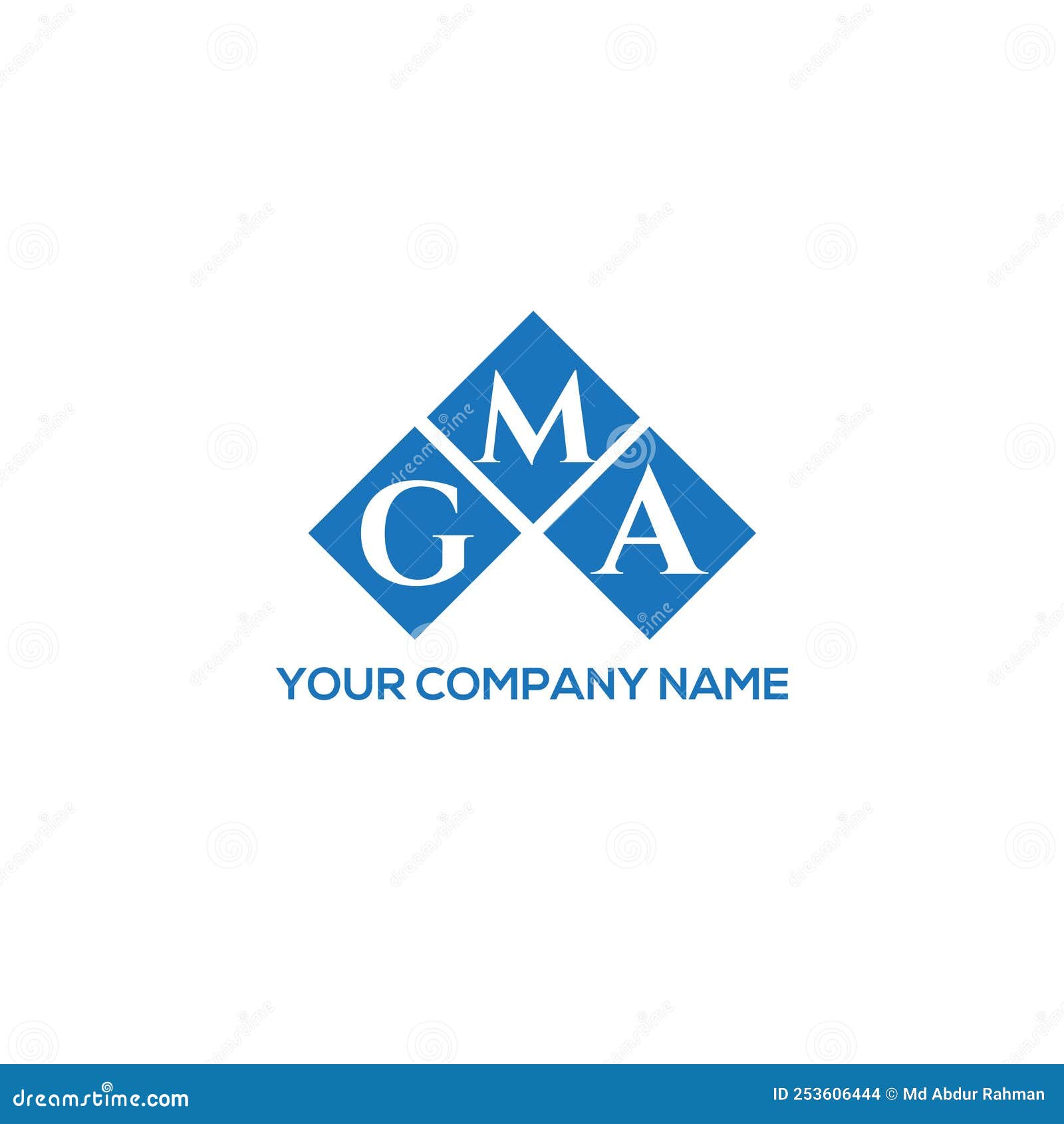 GMA Letter Logo Design on WHITE Background. GMA Creative Initials ...