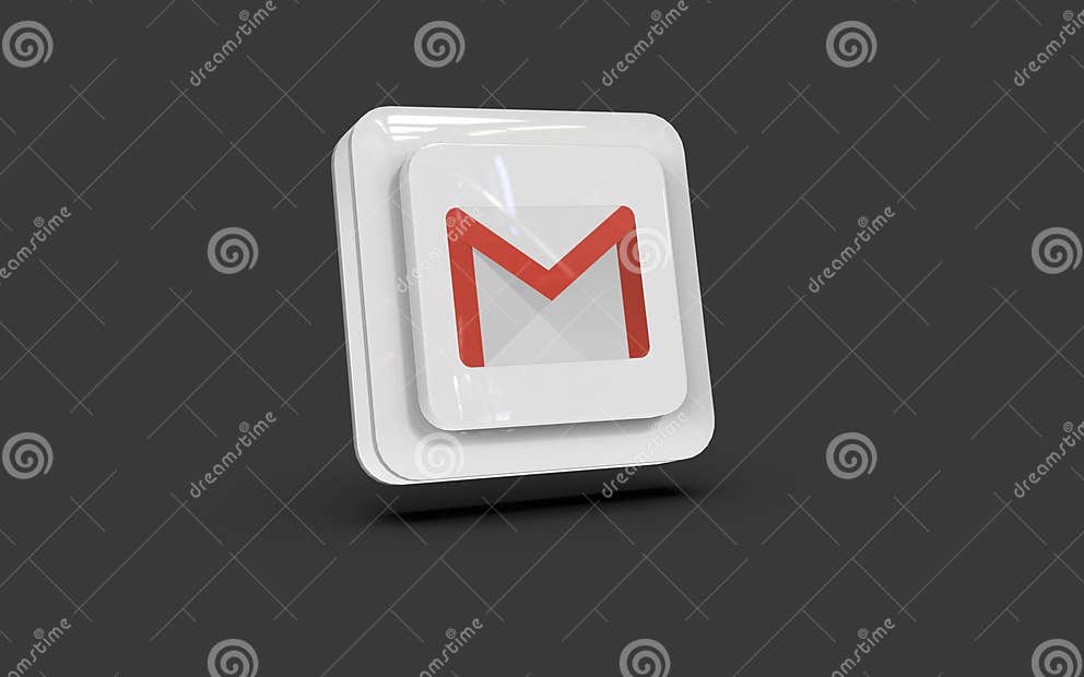 Gmail App Button Rendering, Logo in Dark Background Editorial ...