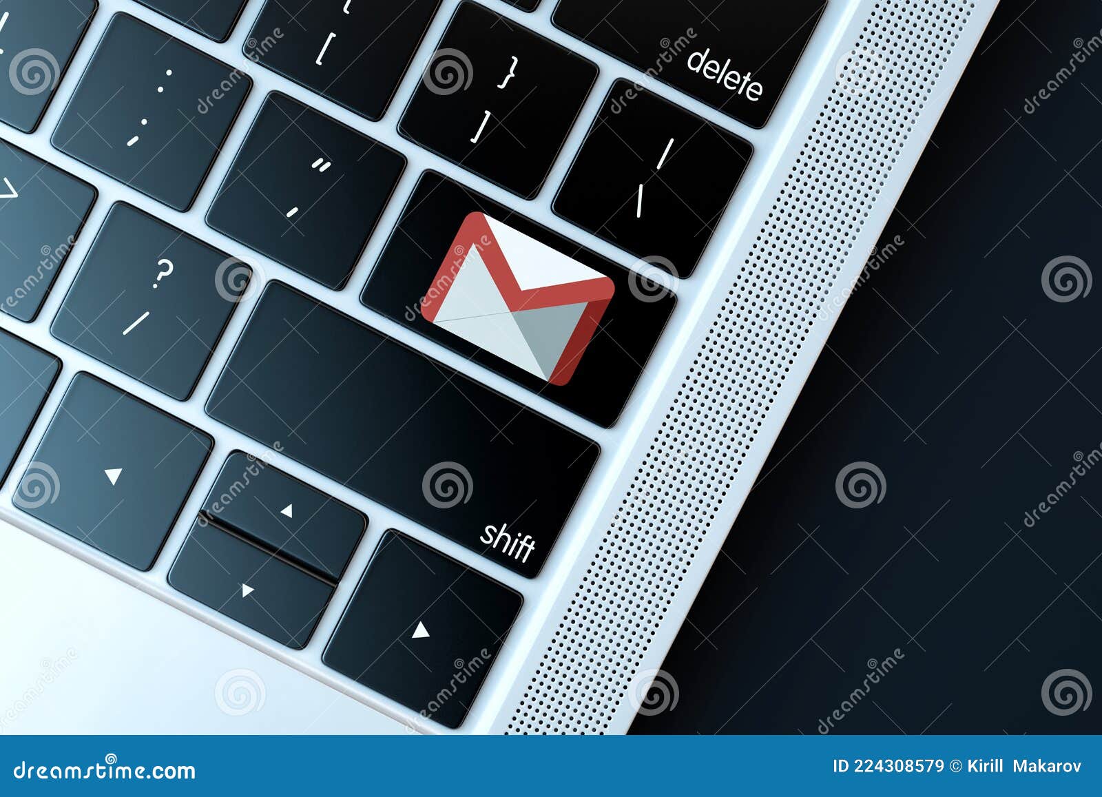 Gmail Icon on Laptop Keyboard. Technology Concept. 3D Illustration ... Gmail Icon on Laptop Keyboard. Technology Concept. 3D Illustration ...