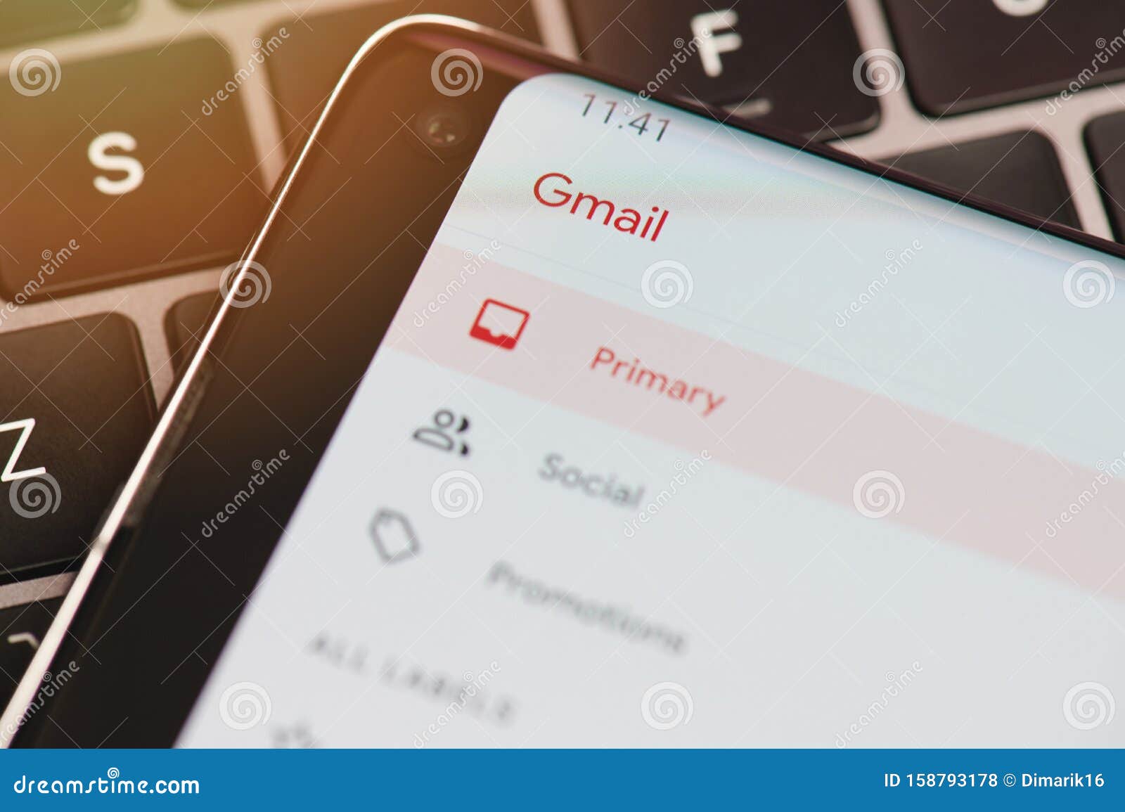 Gmail interface menu editorial stock photo. Image of monitor - 158793178
