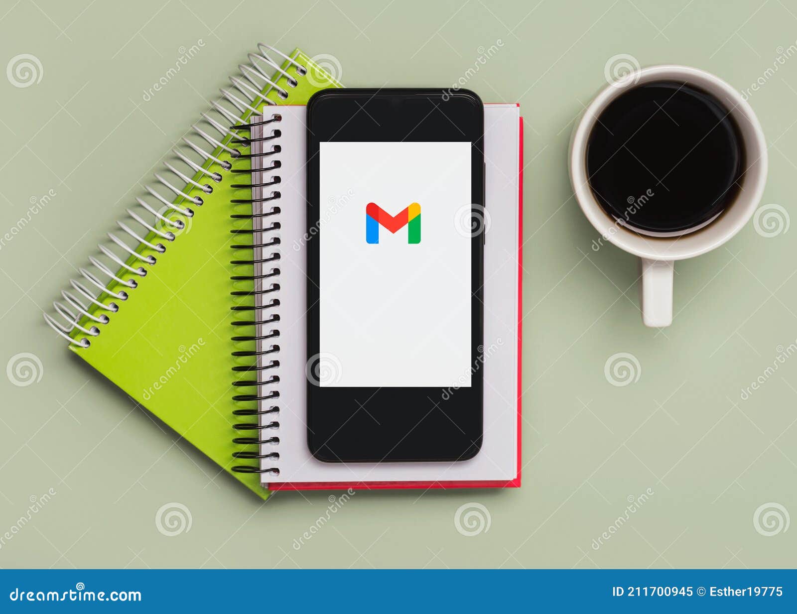 Gmail Logo On Smartphone Screen Placed On Laptop Keyboard. Editorial ...