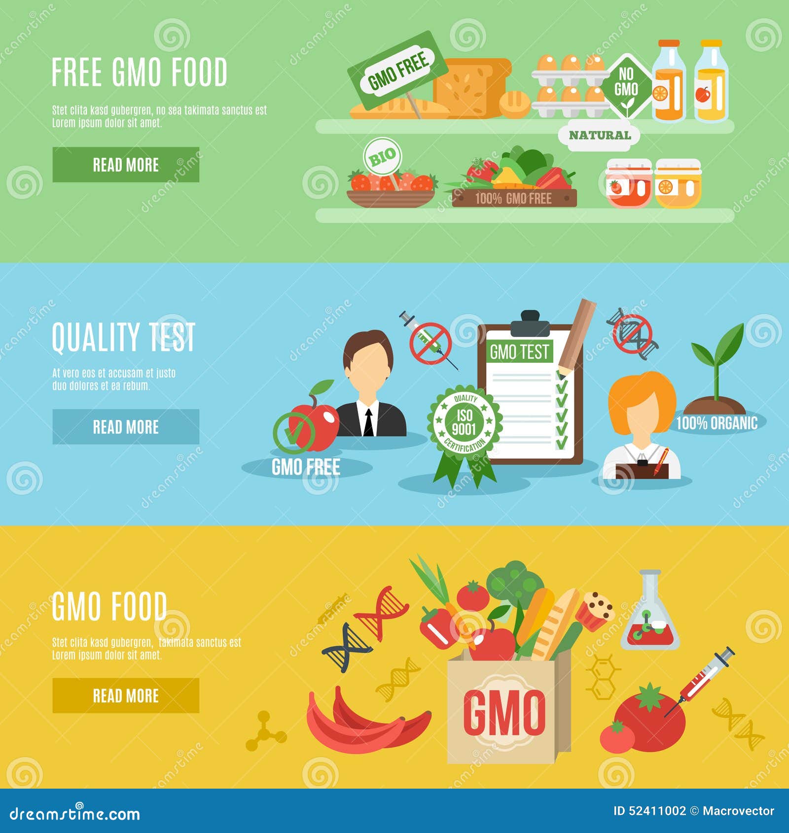 Gmo Banner Set stock vector. Illustration of banner, nanotechnology ...