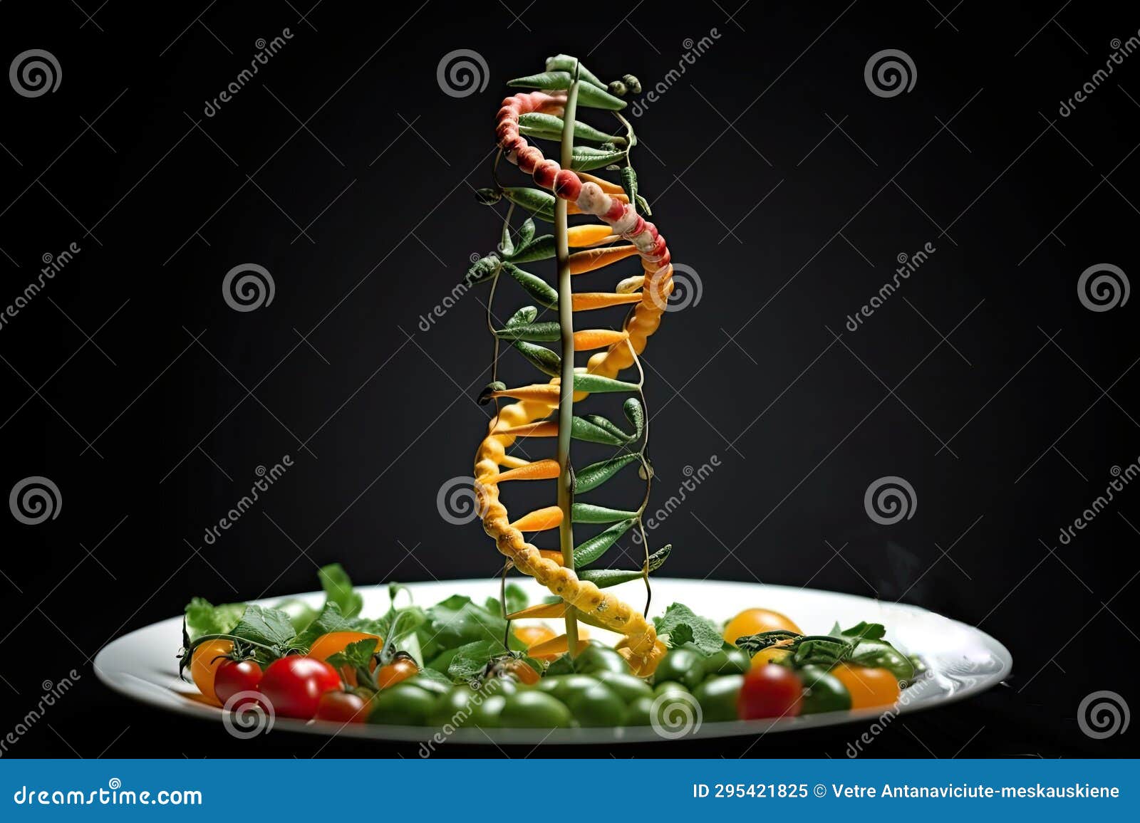 GMO Food and Genetically Modified Crops Concept. Fruit and Vegetables ...