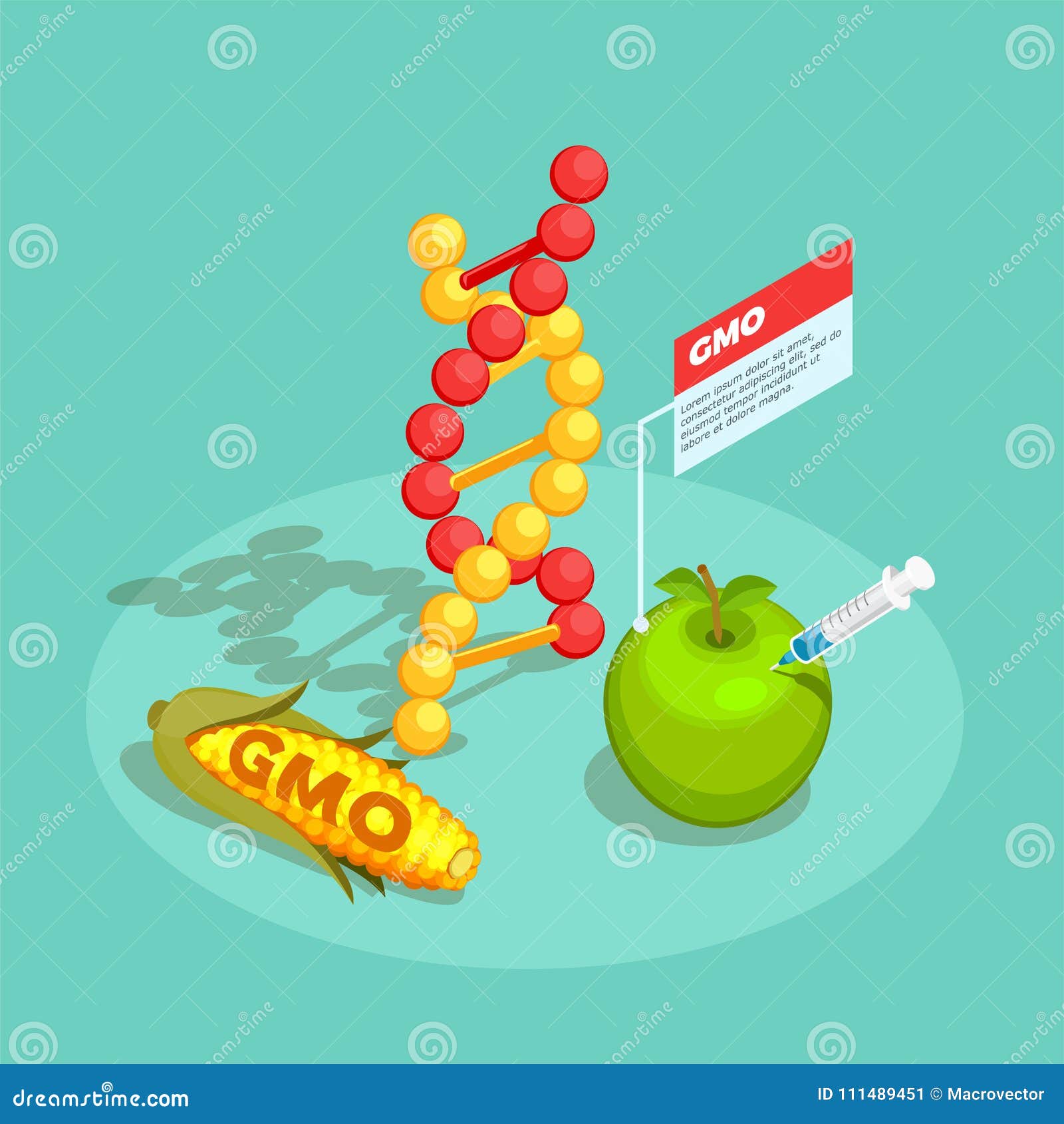 GMO Food Isometric Composition Stock Vector - Illustration of research ...