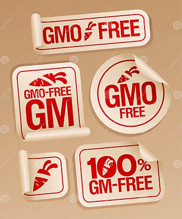 GMO free stickers. stock vector. Illustration of isolated - 25318240