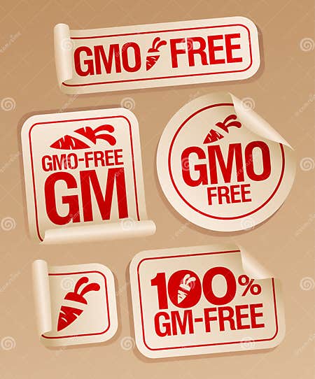 GMO free stickers. stock vector. Illustration of isolated - 25318240