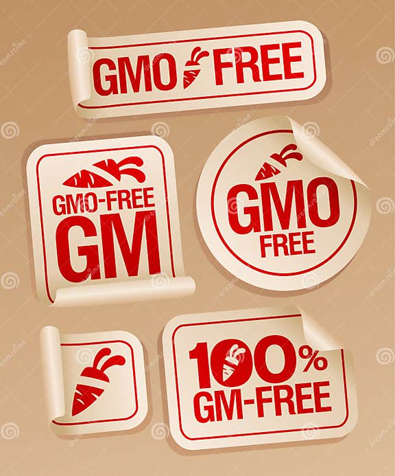 GMO free stickers. stock vector. Illustration of isolated - 25318240