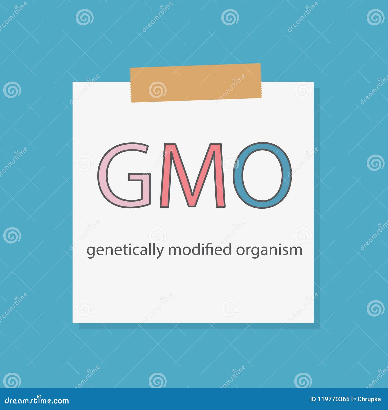 GMO Genetically Modified Organisms Written in a Notebook Paper Stock ...