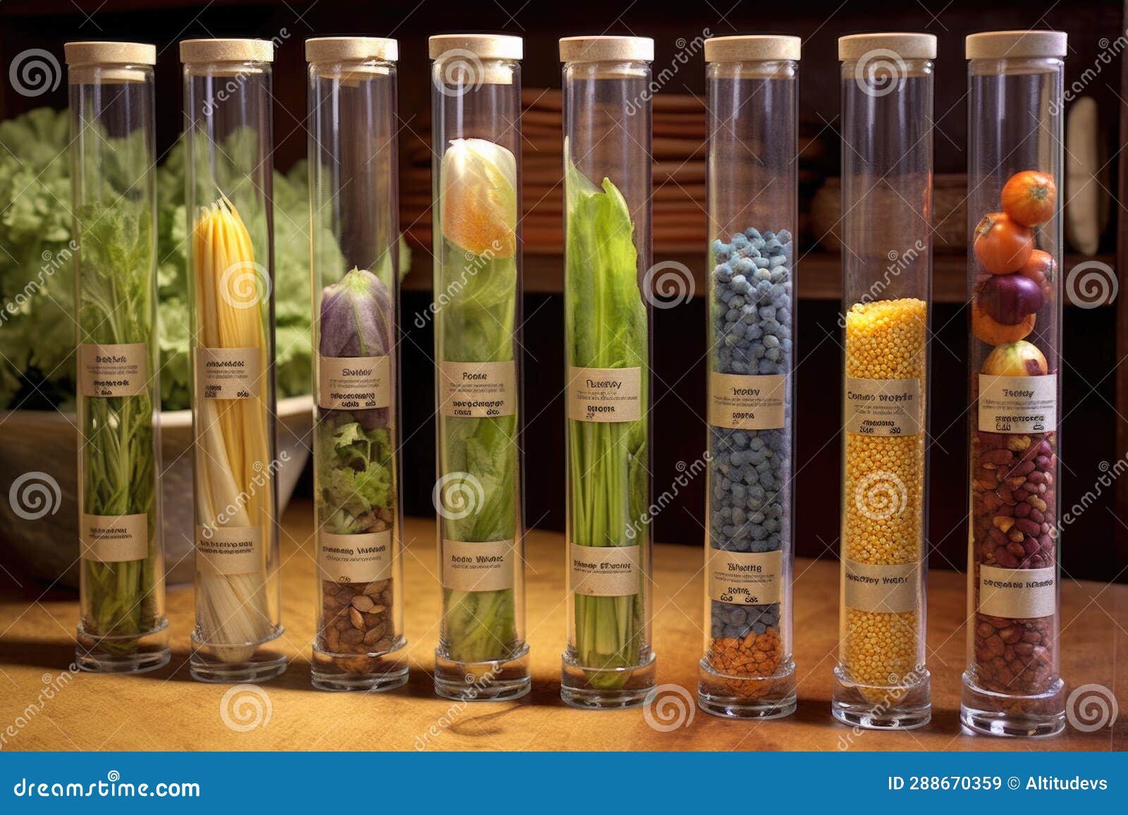 Gmo Seeds in Test Tubes with Scientific Labels Stock Image - Image of ...