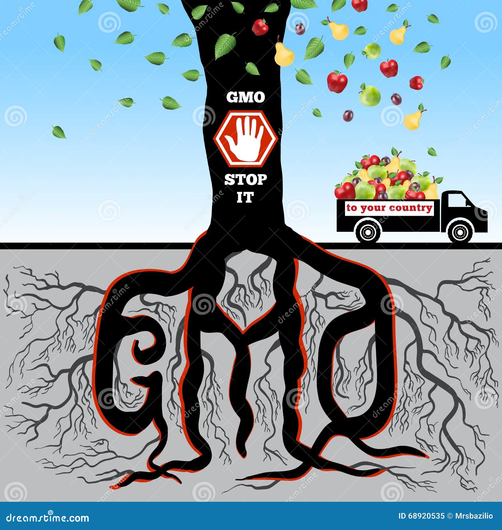 GMO (stop it). stock vector. Illustration of healthy - 68920535