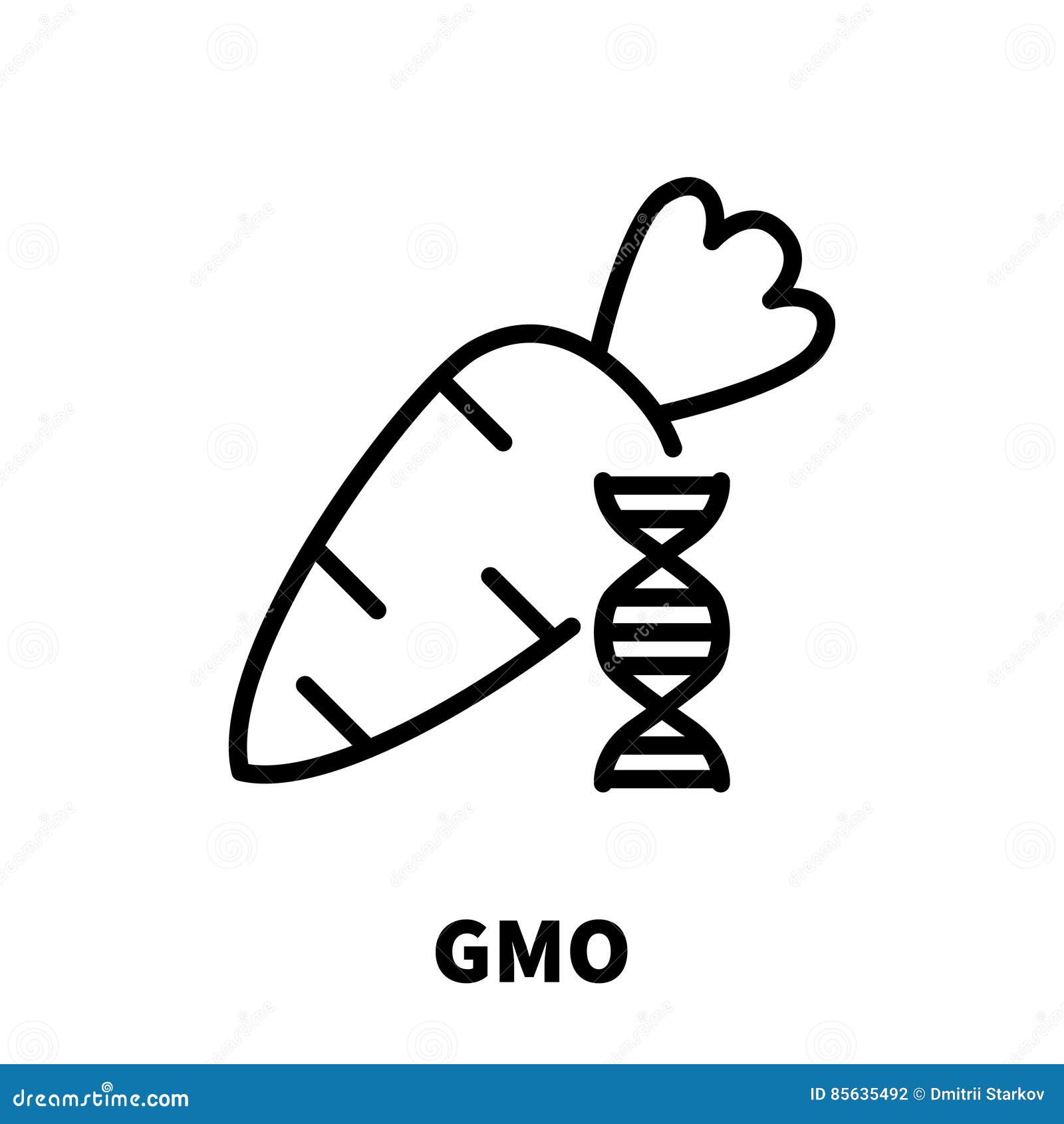 GMO Symbol Eller Logo I Den Moderna Linjen Stil Vektor Illustrationer ...