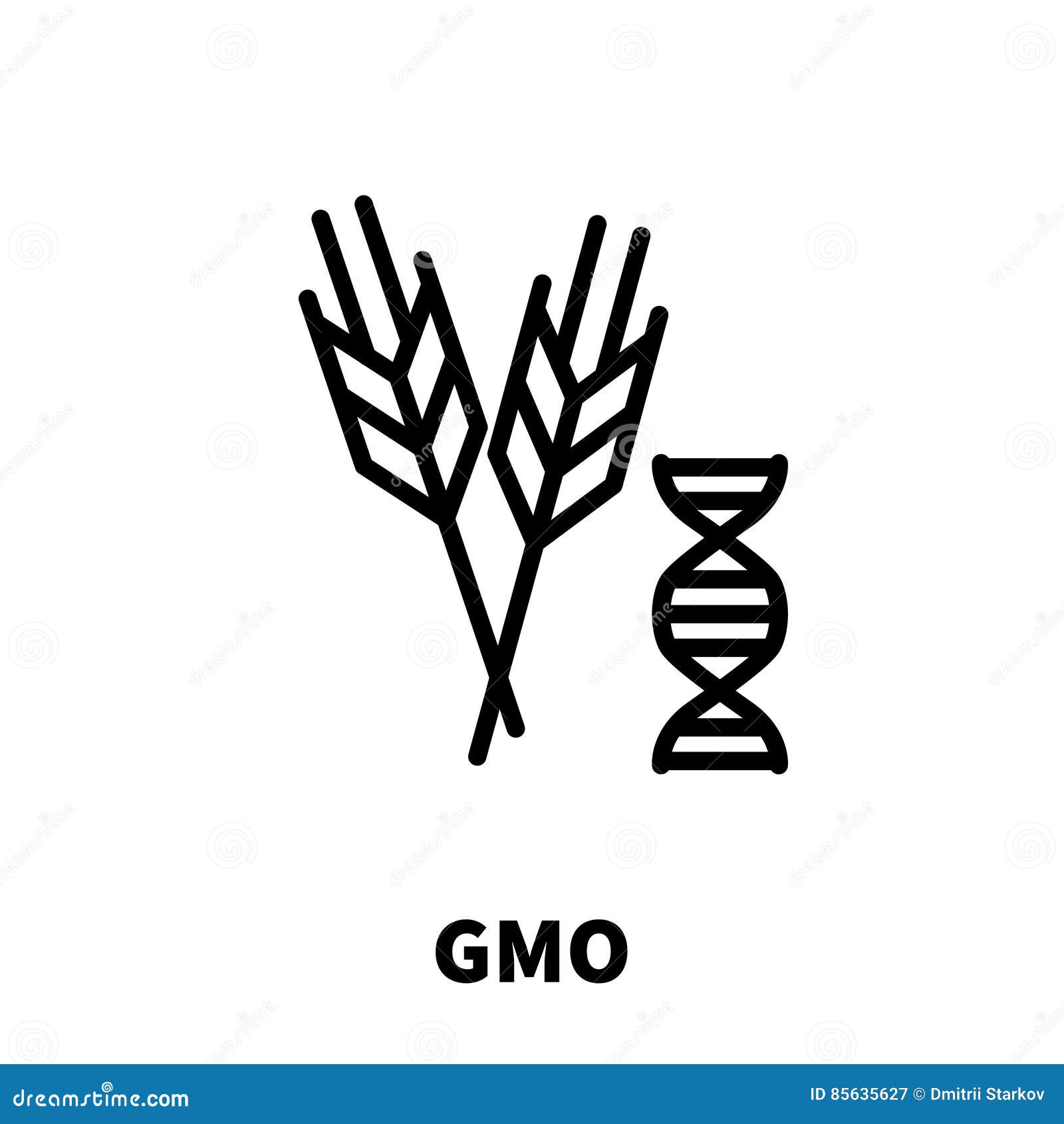 GMO Symbol Eller Logo I Den Moderna Linjen Stil Vektor Illustrationer ...