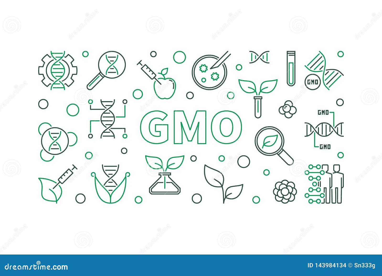 GMO Vector Simple Horizontal Illustration in Outline Style Stock Vector ...