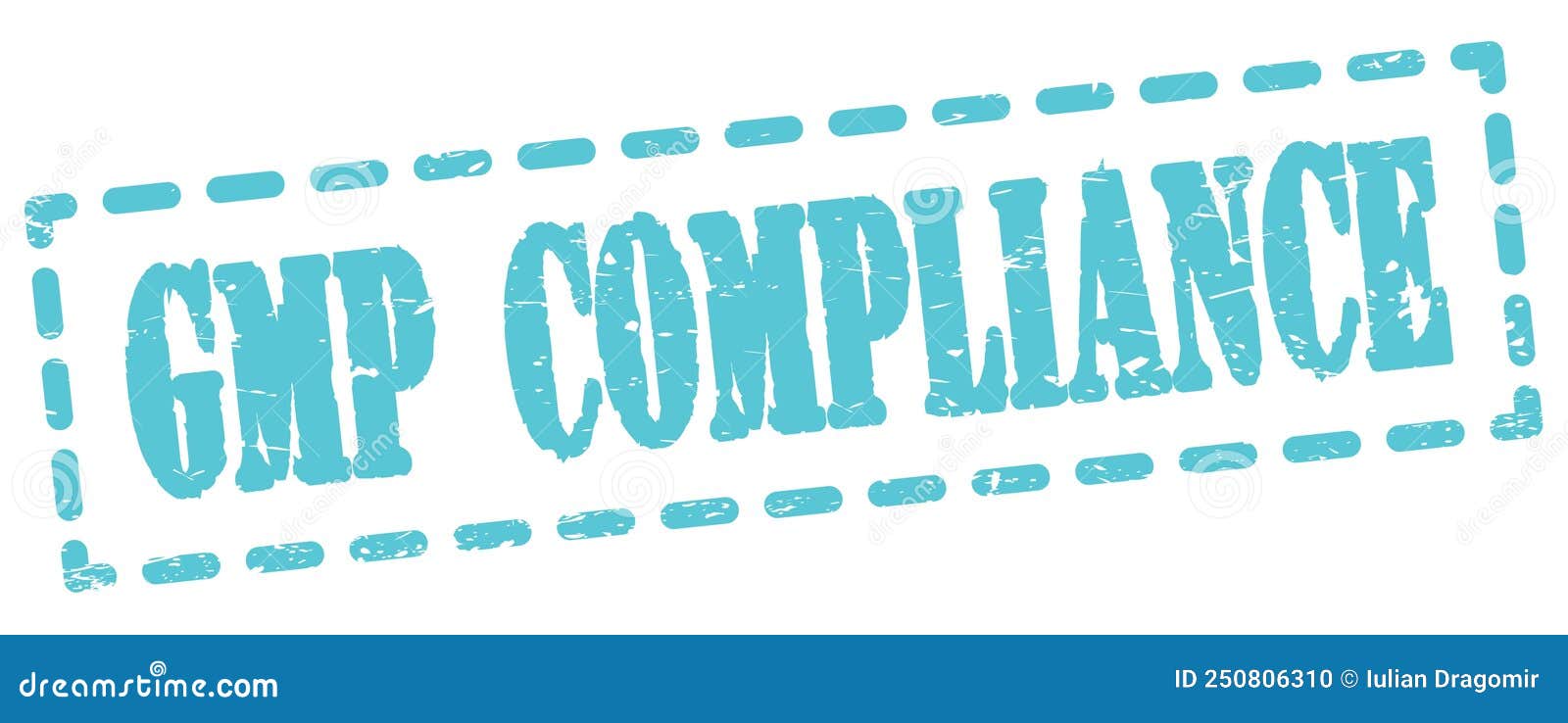 GMP COMPLIANCE Text Written on Blue Stamp Sign Stock Illustration ...