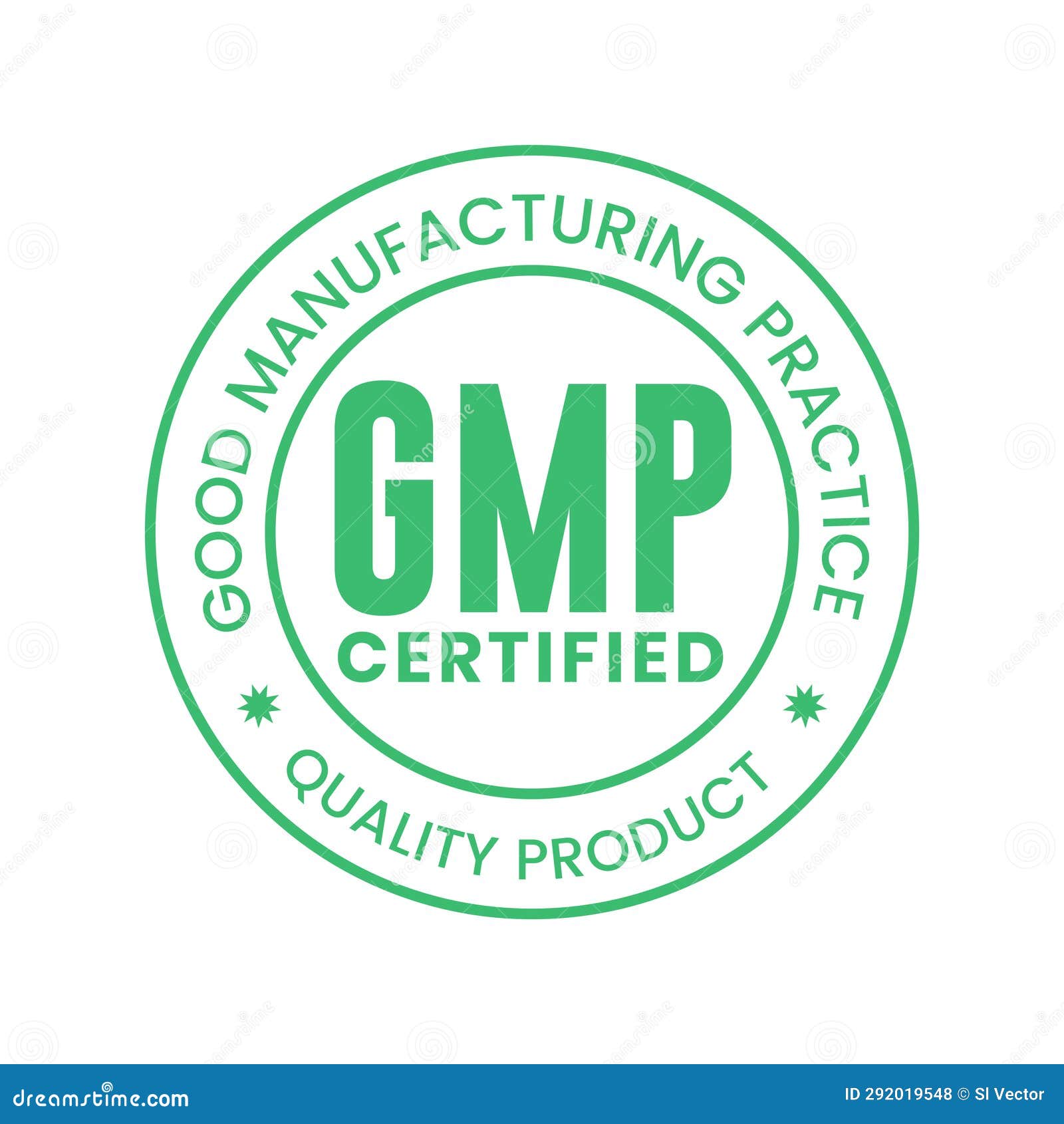 GMP Good Manufacturing Practice Certified Logo Vector Stock Vector ...