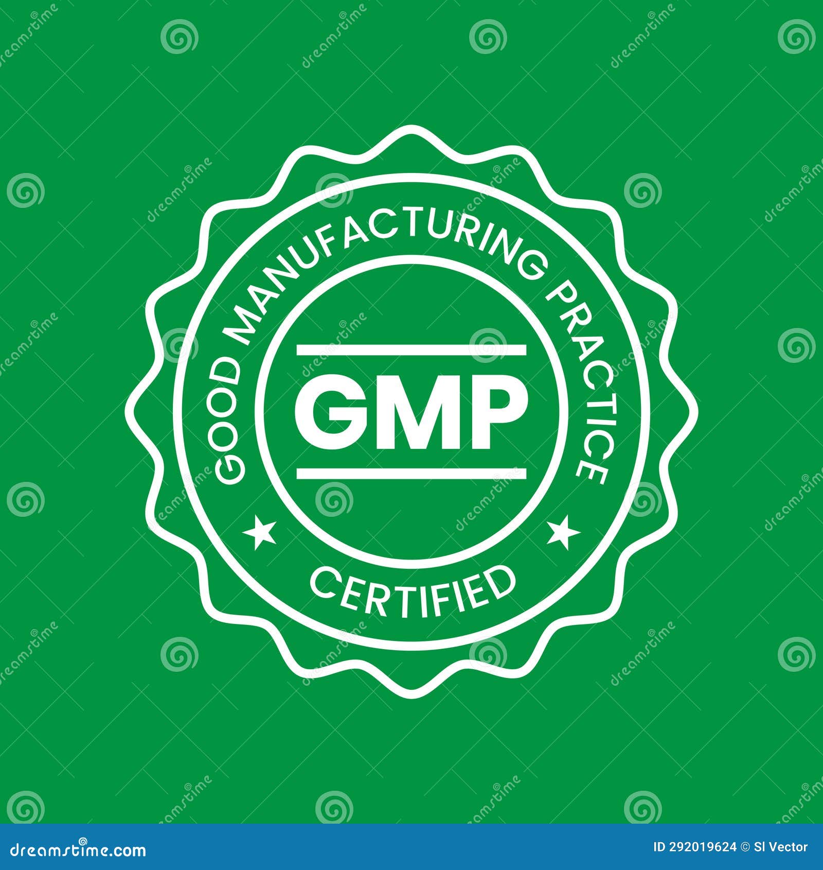 GMP Good Manufacturing Practice Certified Logo Vector Stock Vector ...