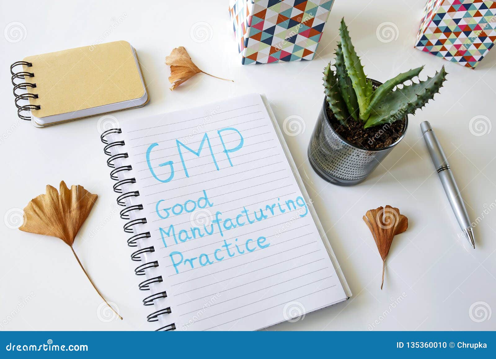 GMP Good Manufacturing Practice Written in a Notebook Stock Photo ...