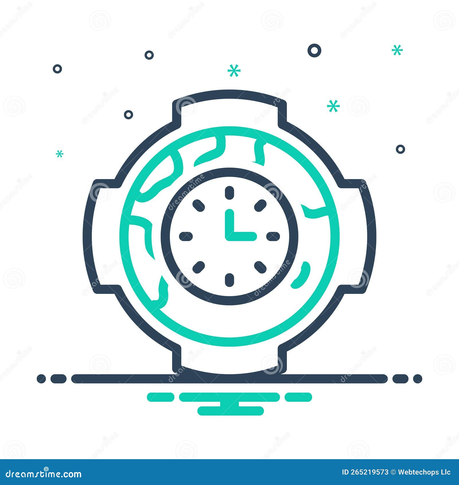 Mix Icon for Gmt, Map and Time Stock Illustration - Illustration of ...