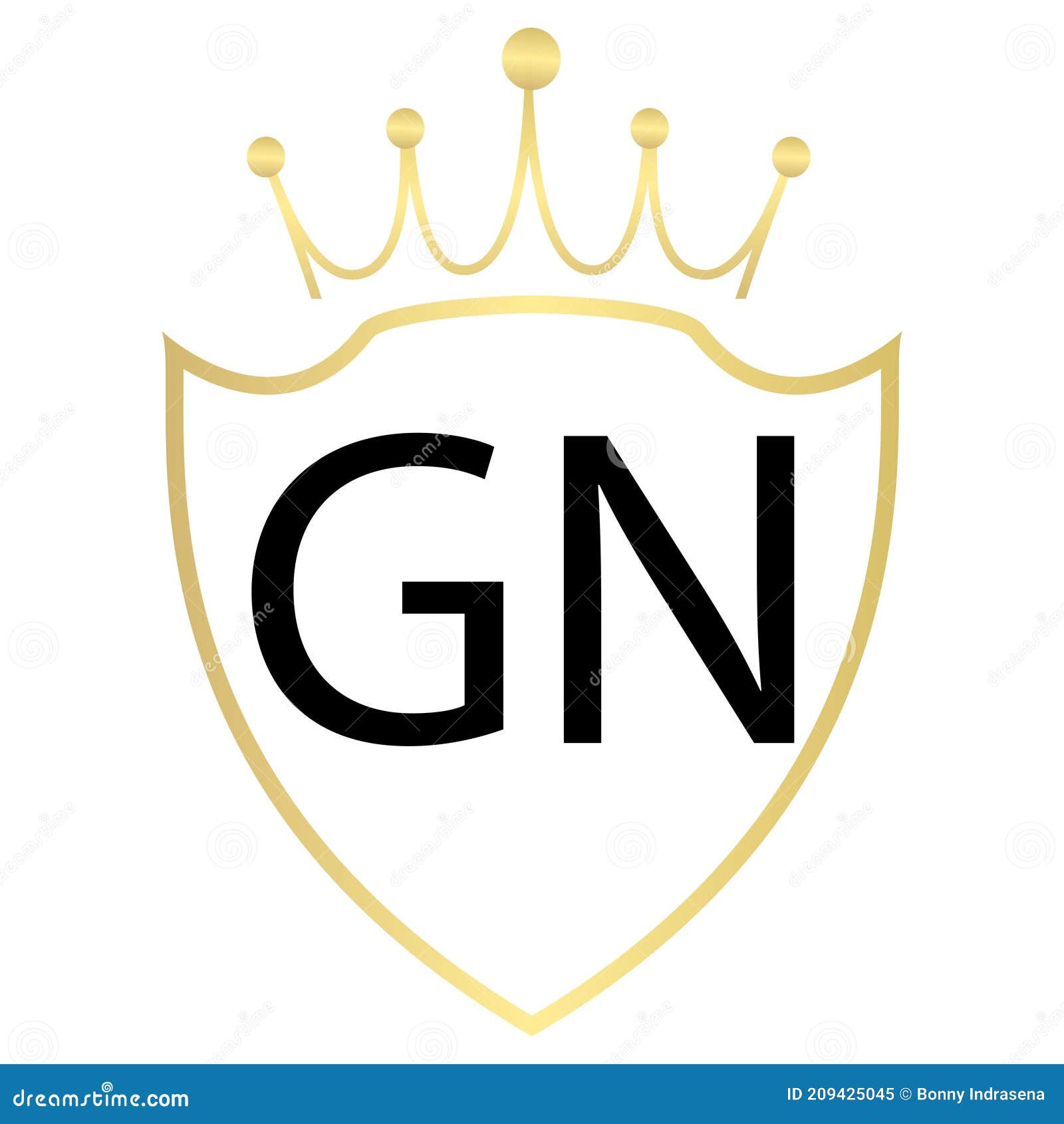 GN Letter Logo Design with Simple Style Stock Illustration ...