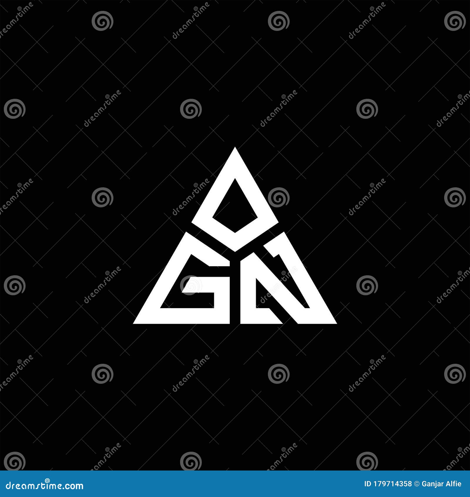 GN Monogram Logo with 3 Pieces Shape Isolated on Triangle Stock Vector ...