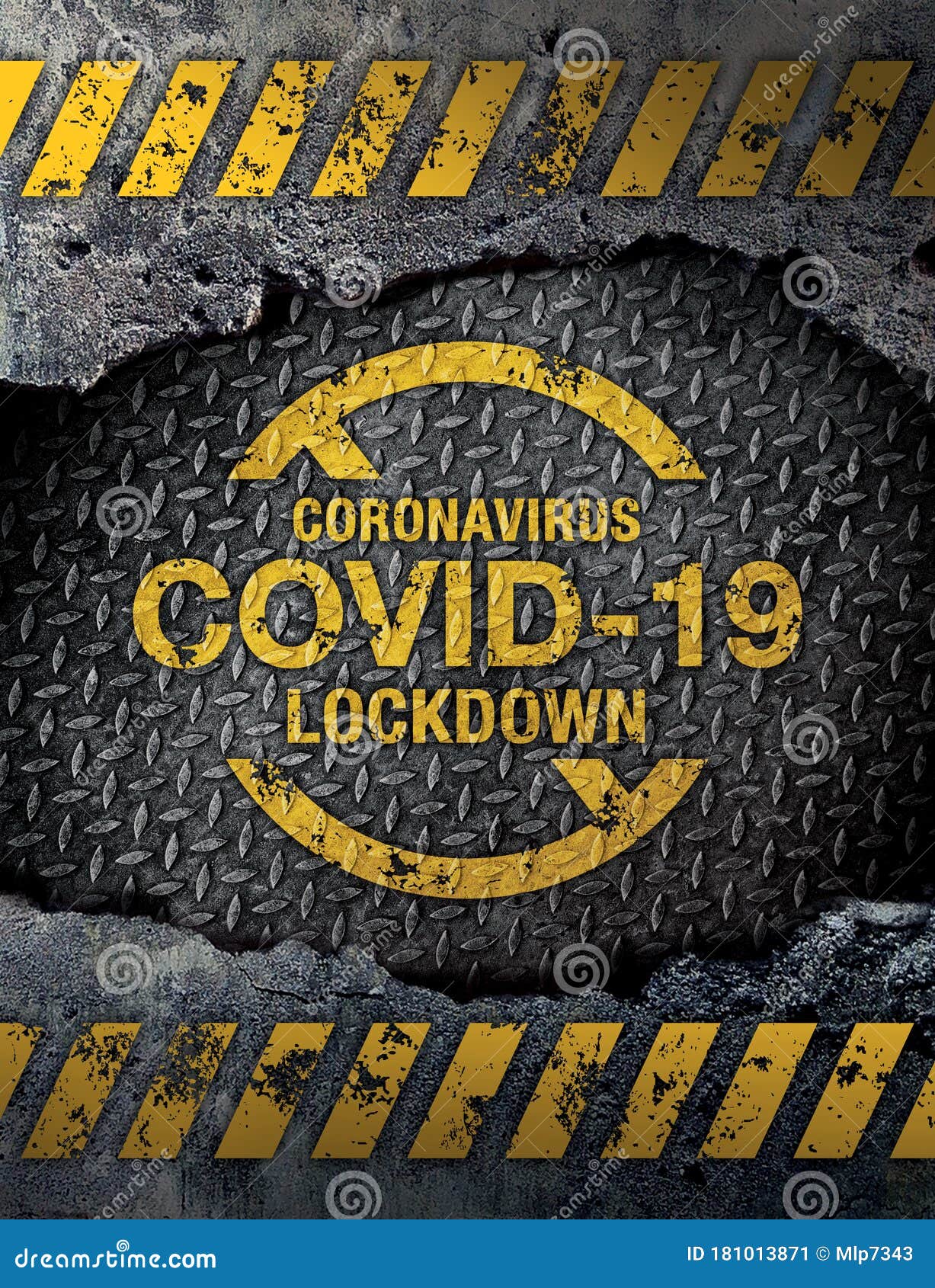 Gn on RustCovid-19 Coronavirus Lockdown Siy Metal Background Stock ...