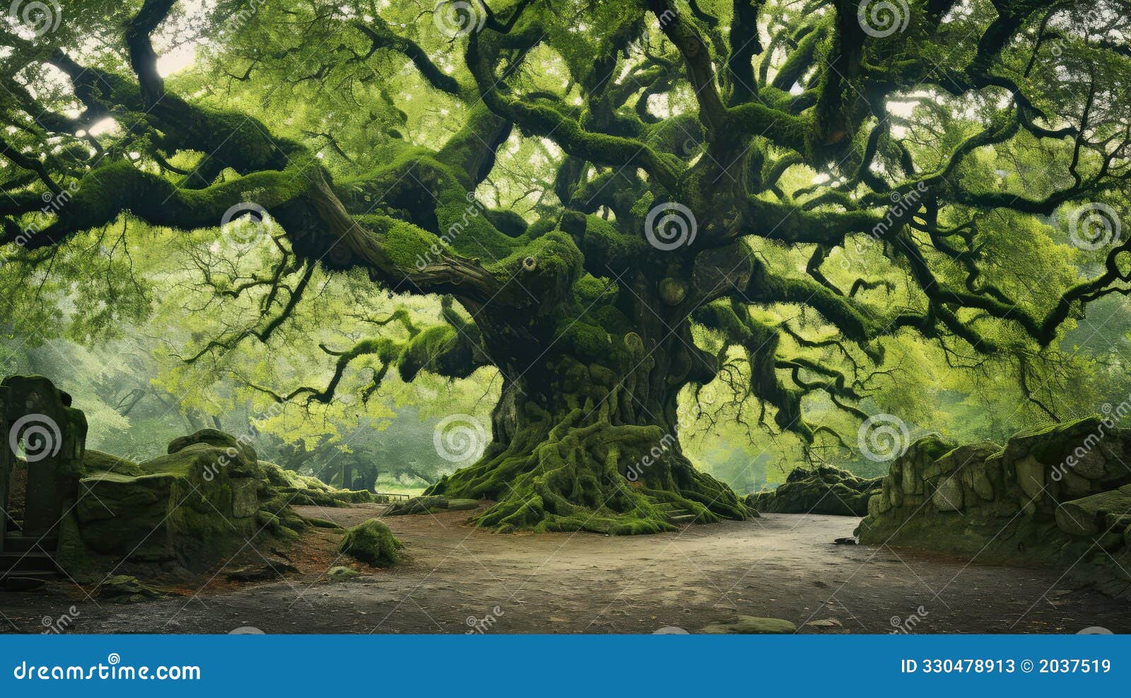 Gnarled ancient trees stock image. Image of canopy, wilderness - 330478913