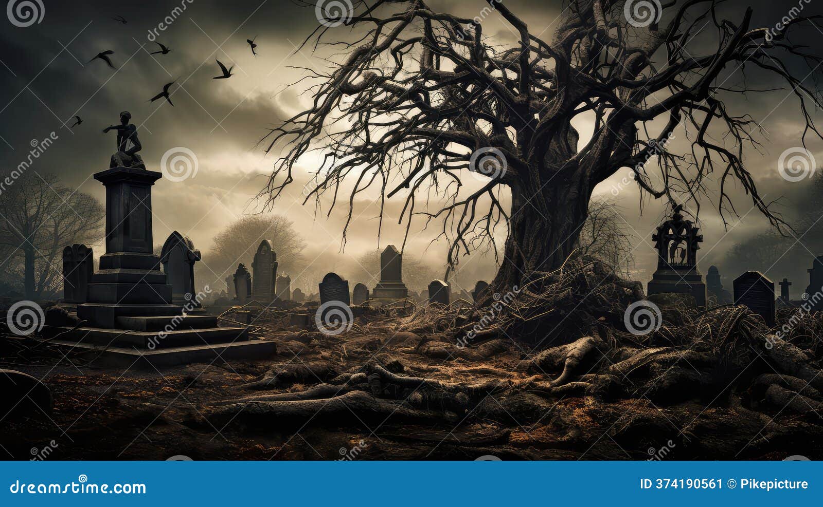Scary Shadowy Grim Reaper Spirit Wandering In Ethereal Sandstorm Of ...