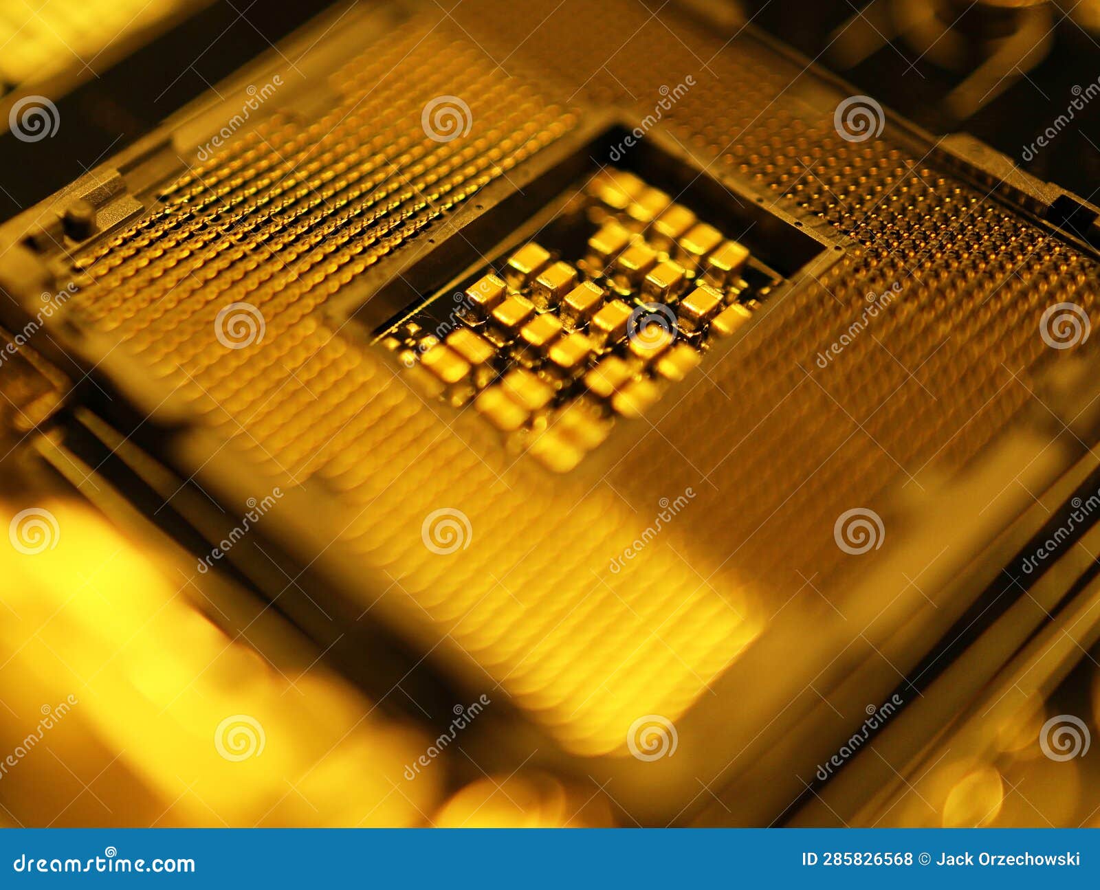 A Close-up of a Computer S CPU Socket. Shallow Depth of Field Stock ...
