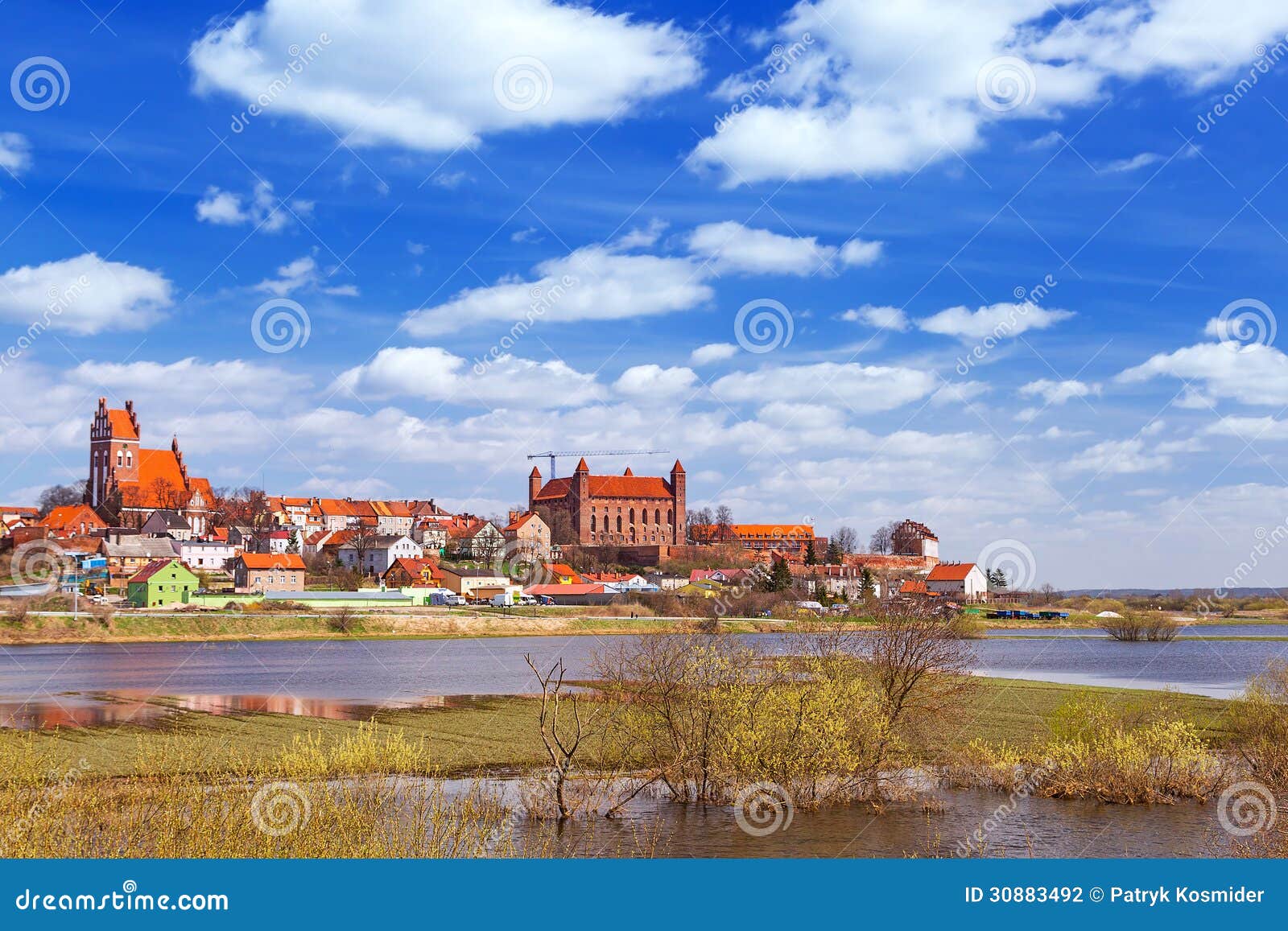 Gniew Town with Teutonic Castle at Wierzyca River Stock Photo - Image ...