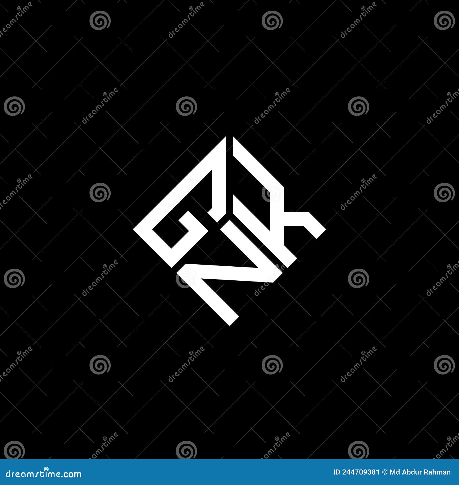 GNK Letter Logo Design On Black Background. GNK Creative Initials Letter Logo Concept. GNK ...