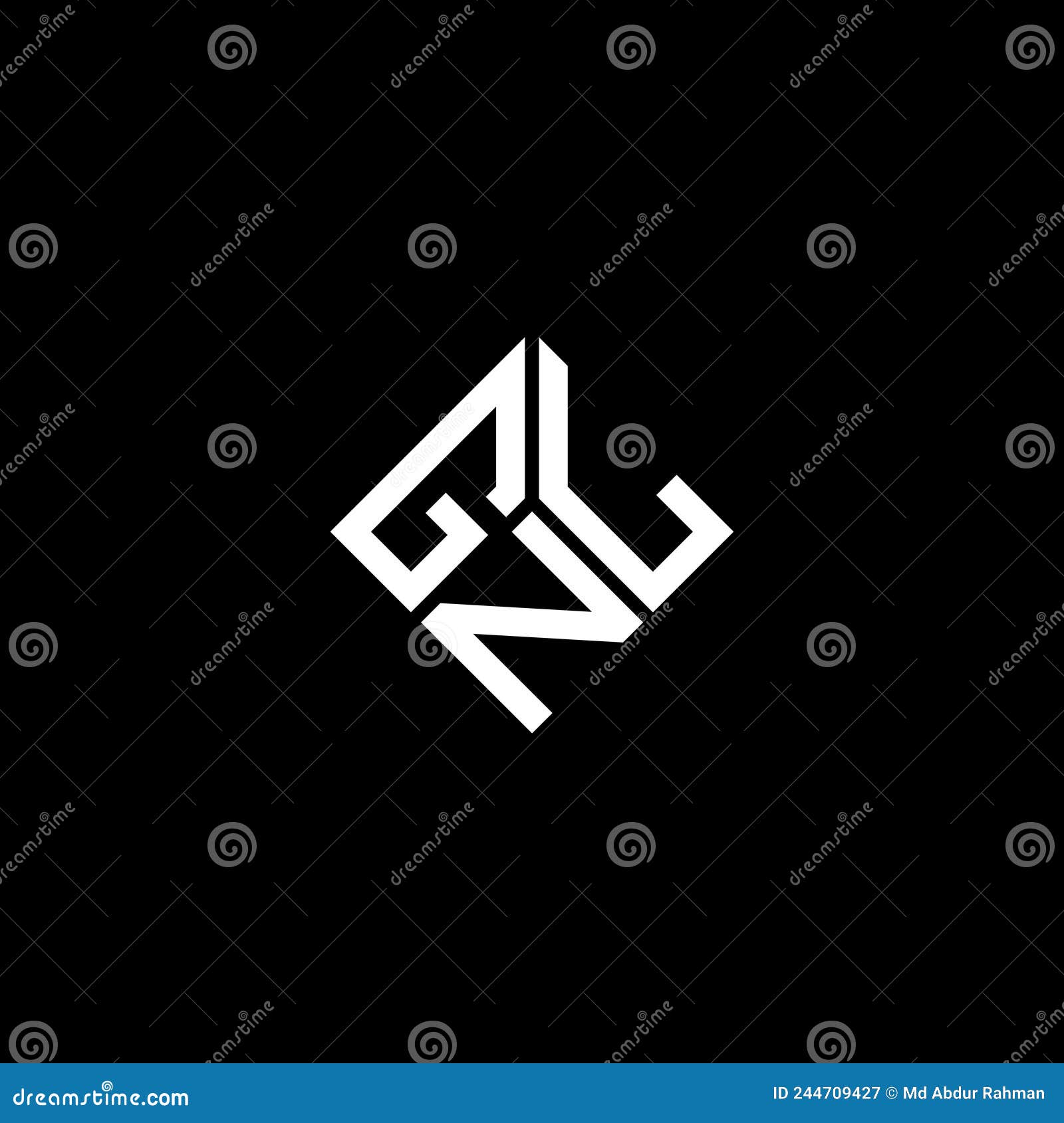 GNL Letter Logo Design on Black Background. GNL Creative Initials ...