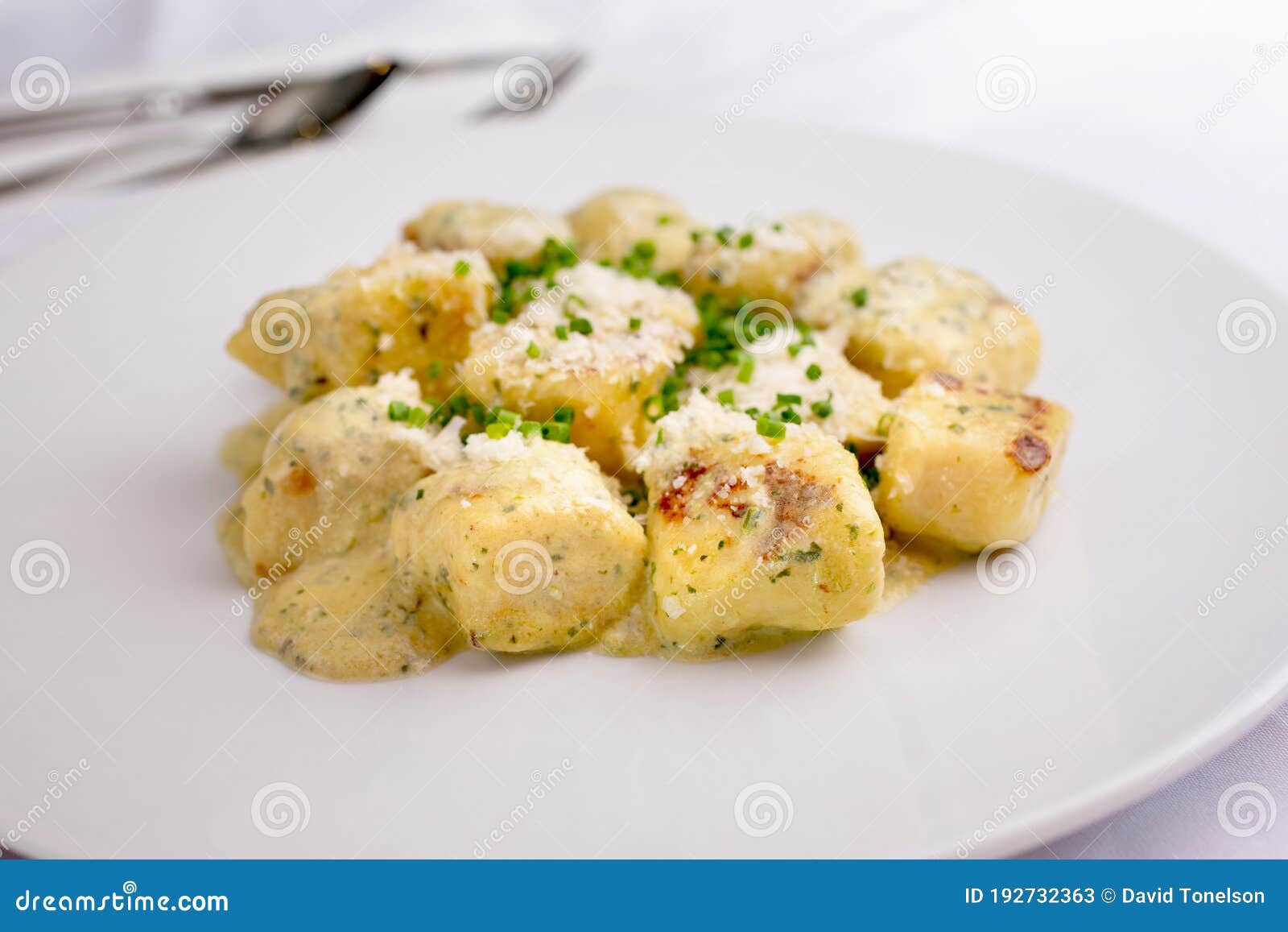 Gnocchi plate stock image. Image of italian, title, copy - 192732363