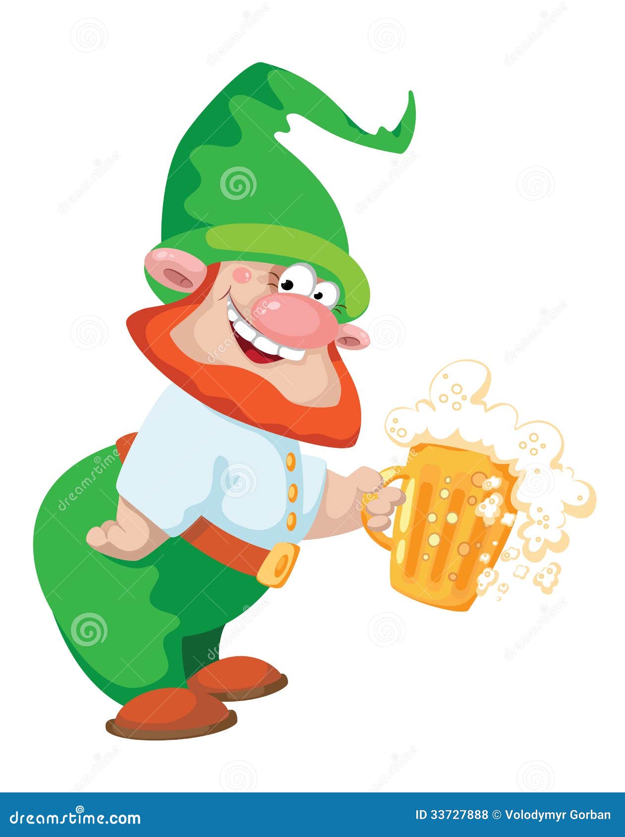 Gnome and beer stock vector. Illustration of gnome, beer - 33727888