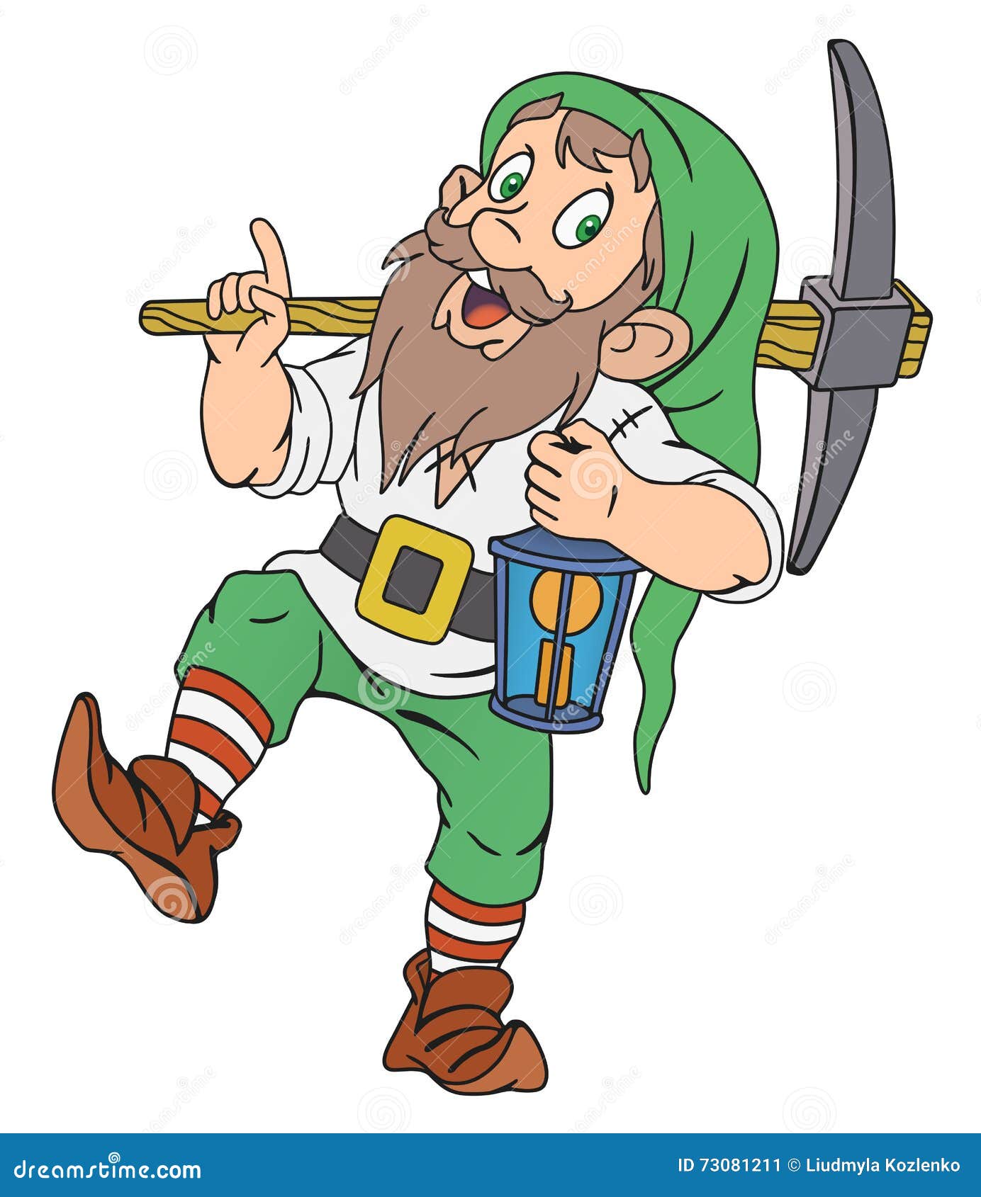 Gnome Con Il Piccone E La Lanterna Illustrazione Vettoriale ...