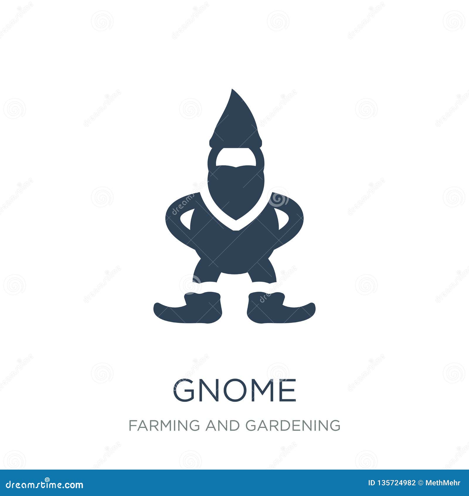 Gnome Icon In Trendy Design Style Gnome Icon Isolated On White