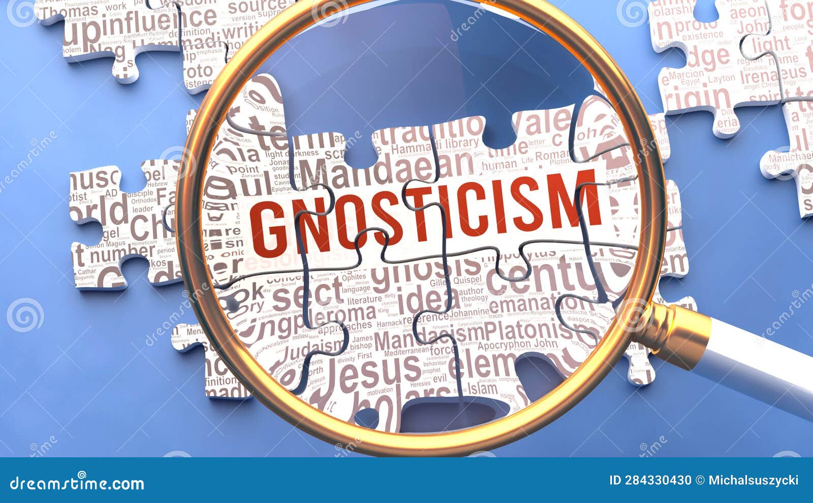Gnosticism and Related Ideas on a Puzzle Pieces. a Metaphor Showing ...