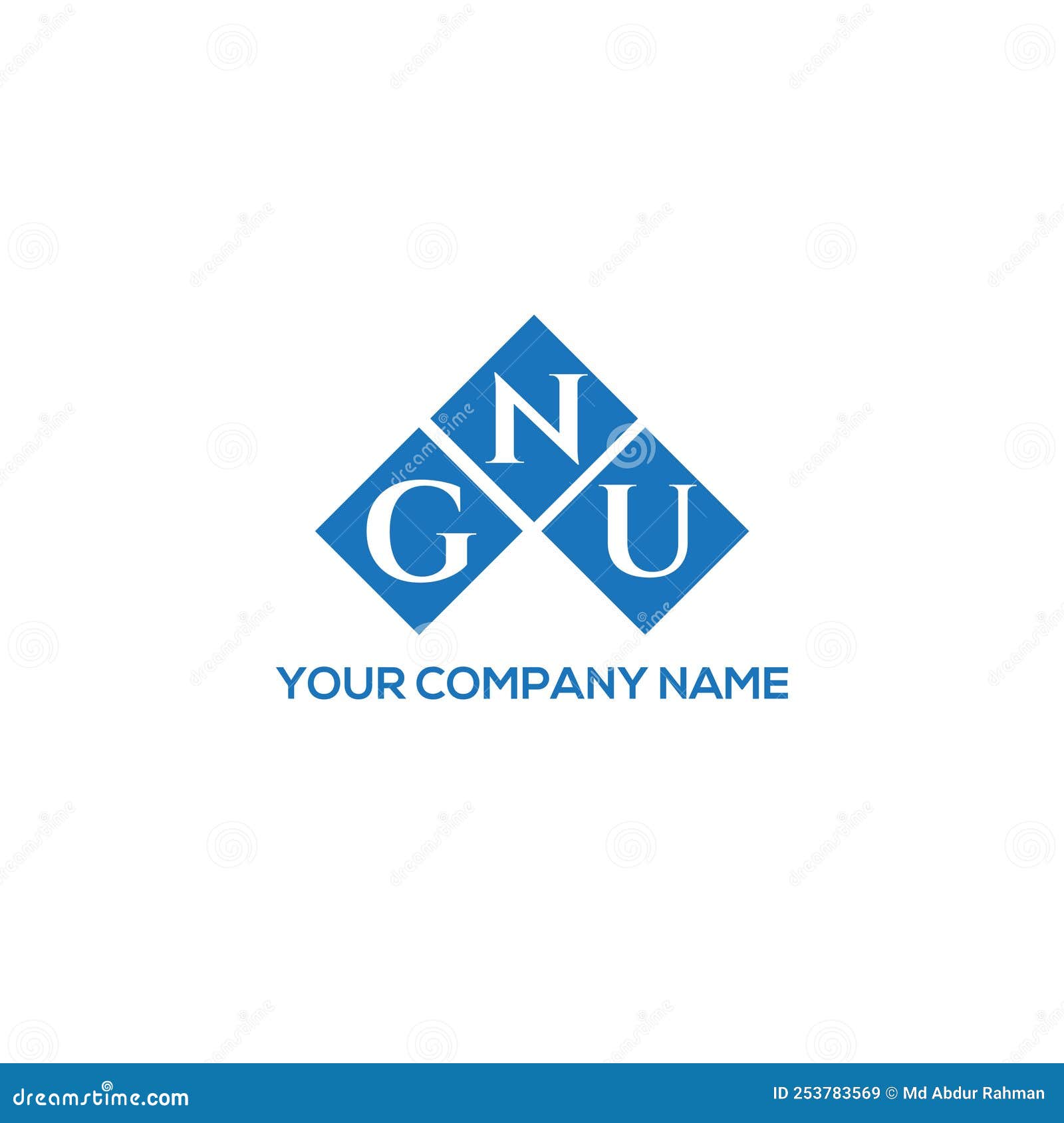 GNU Letter Logo Design on WHITE Background. GNU Creative Initials ...