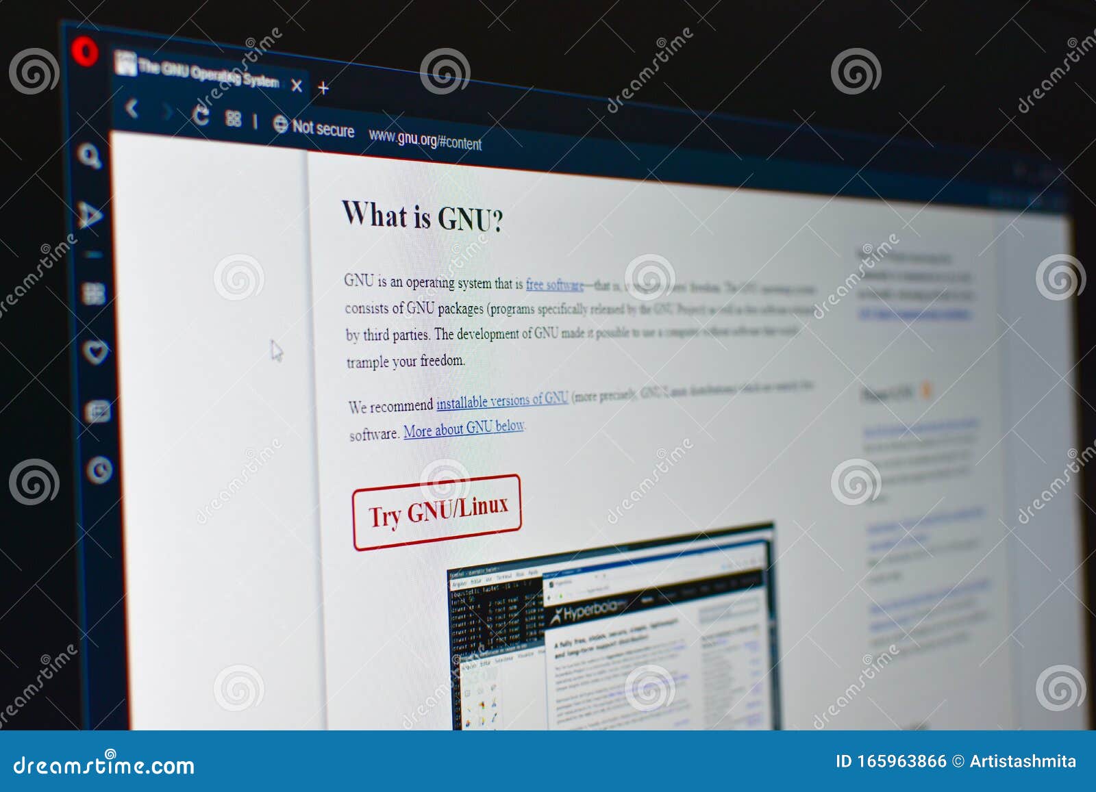 GNU Website on Computer Screen Editorial Photo - Image of electronic ...