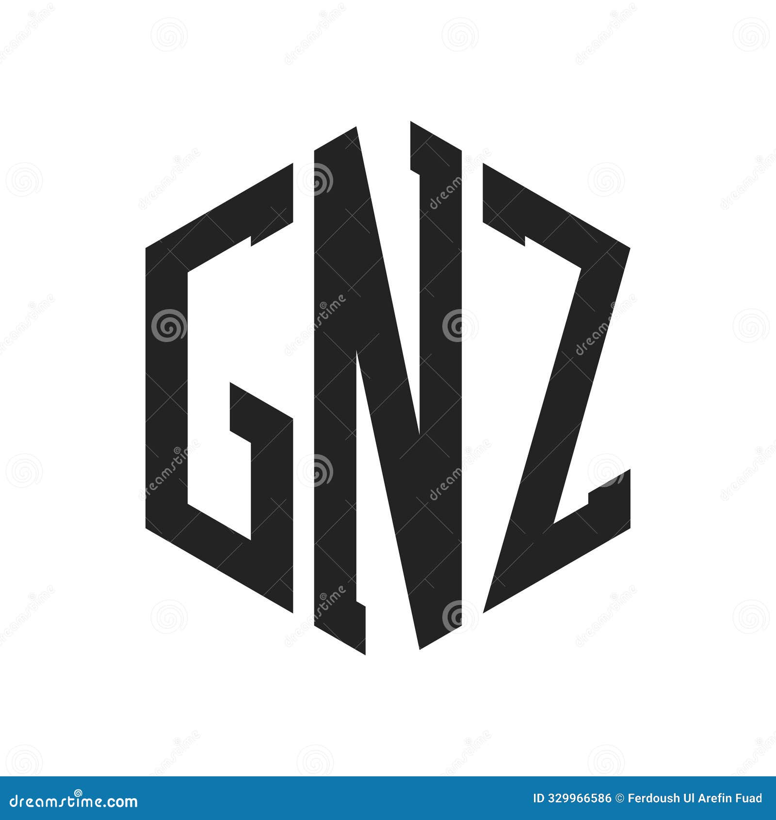 GNZ Logo Design. Initial Letter GNZ Monogram Logo Using Hexagon Shape ...