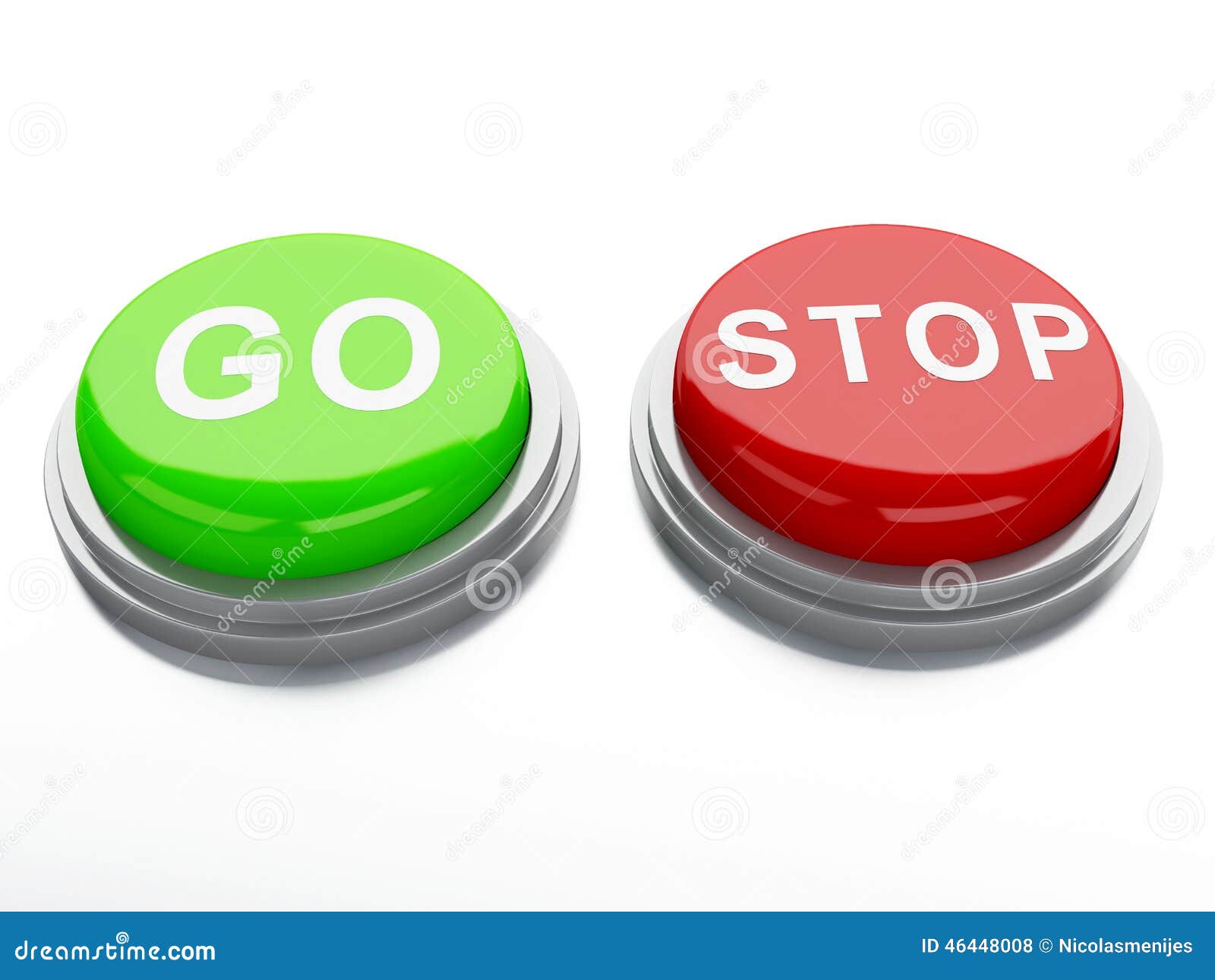 Go Adnd Stop Buttons. 3d Illustration Stock Illustration - Illustration ...