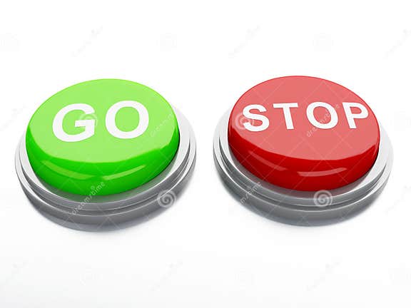 Go Adnd Stop Buttons. 3d Illustration Stock Illustration - Illustration ...