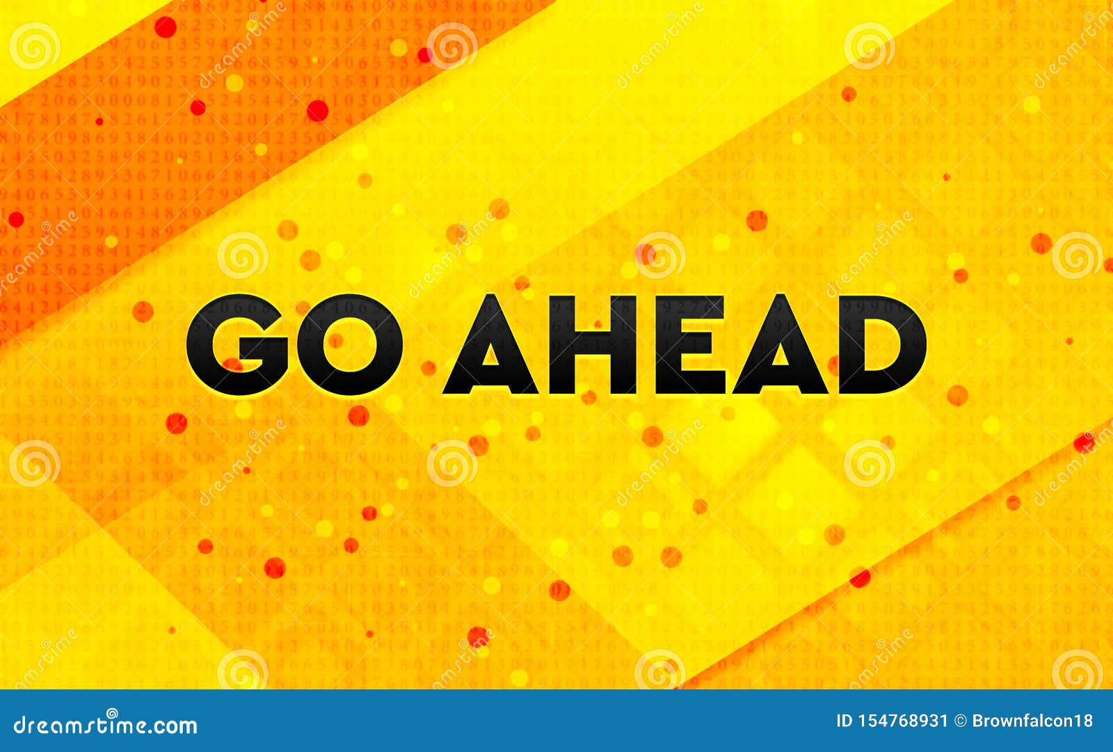 Go Ahead Abstract Digital Banner Yellow Background Stock Illustration ...