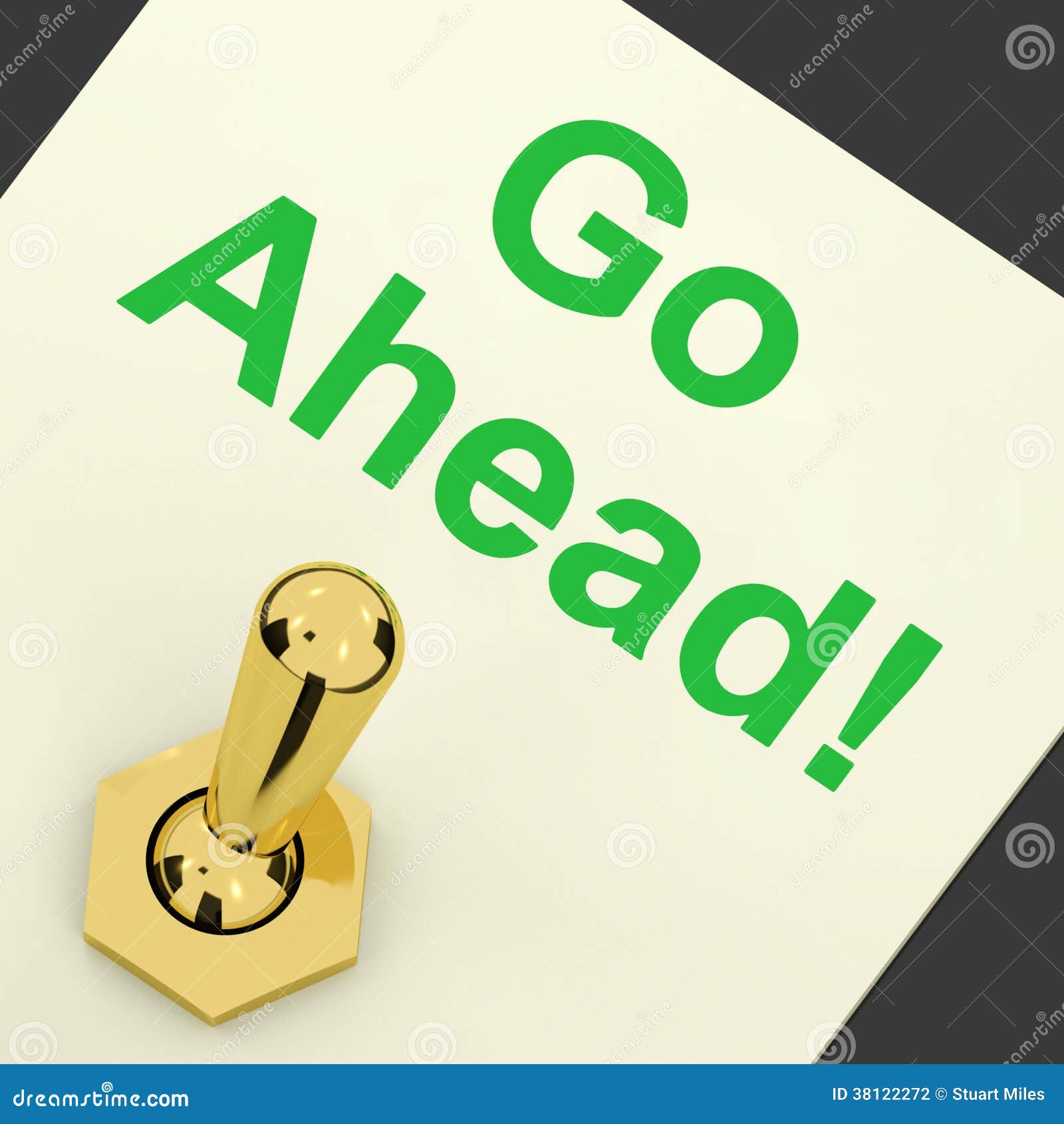 Go Ahead Switch Shows Begin Start or Beginning Stock Illustration ...