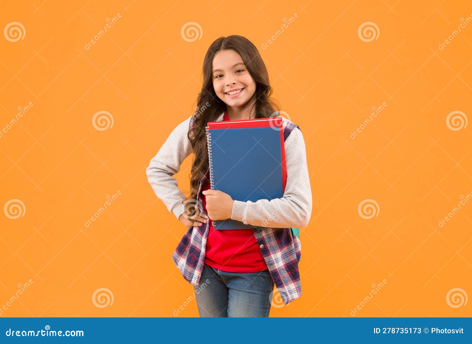 Go-ahead To Get Knowledge. Happy Kid Hold Study Books. Knowledge Day ...