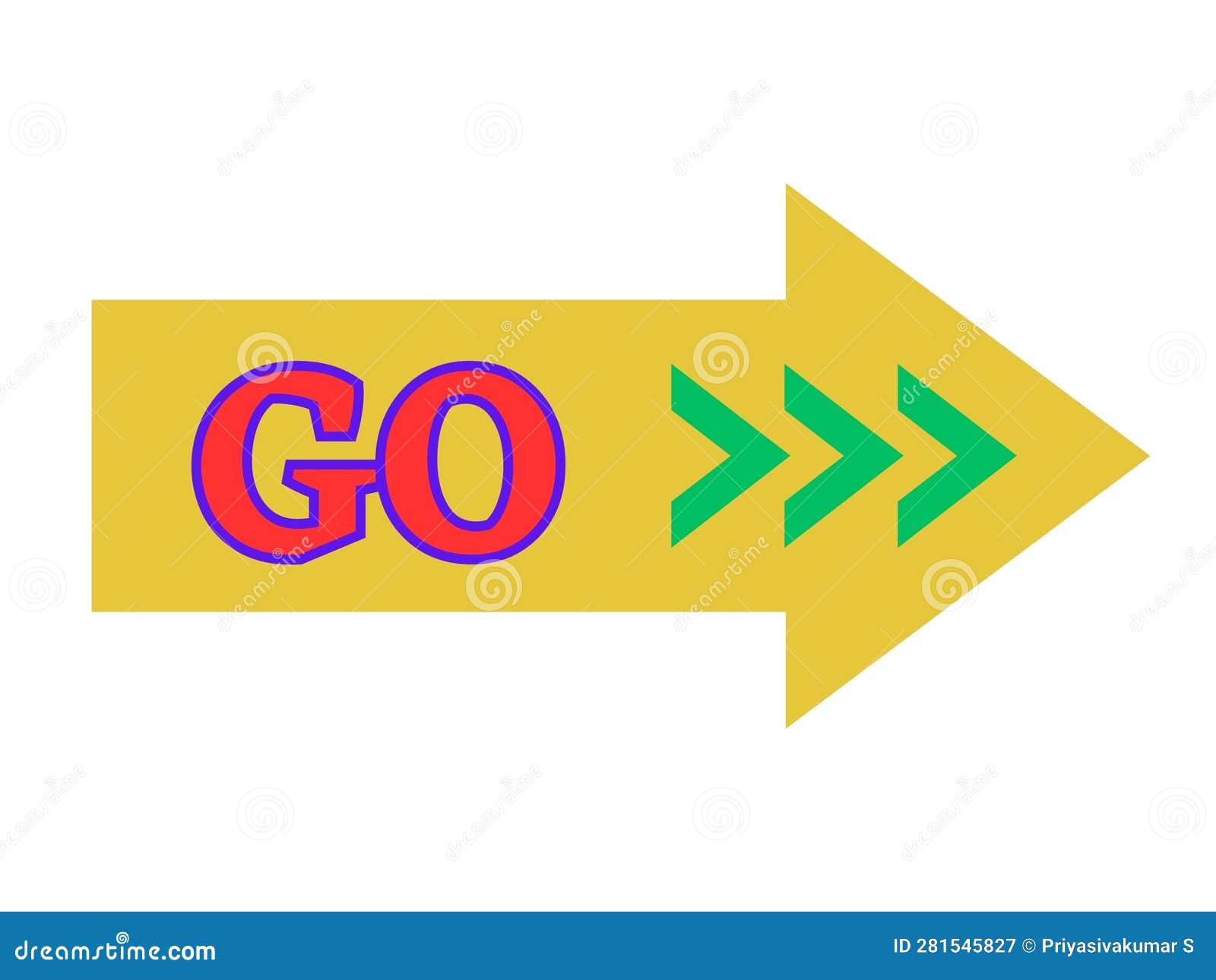 GO with Arrow Pointing Forward, Move on, Go Forward - 1 Stock ...